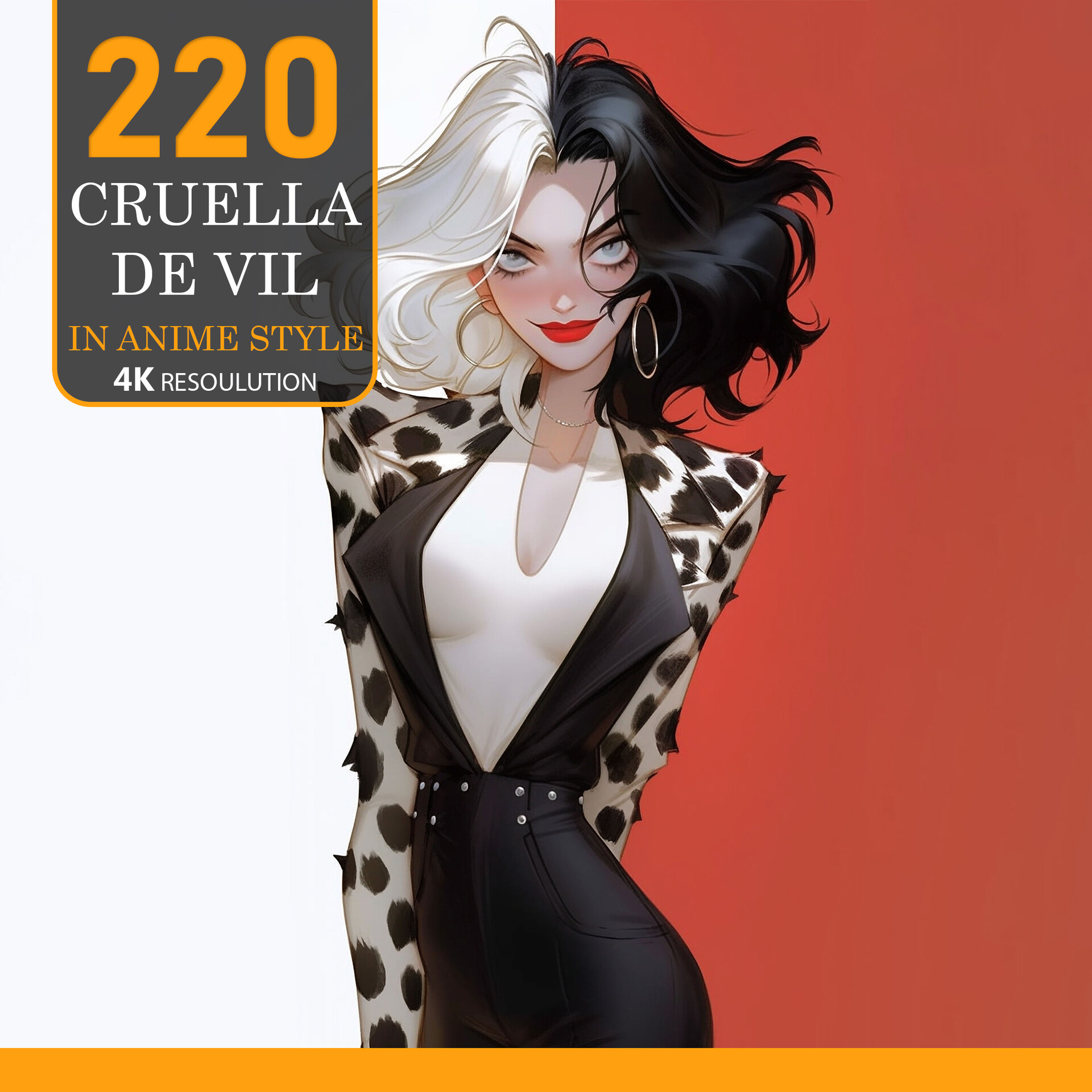 ArtStation - Cruella de Vil In Anime Style Vol.20-4K|Anime Character ...