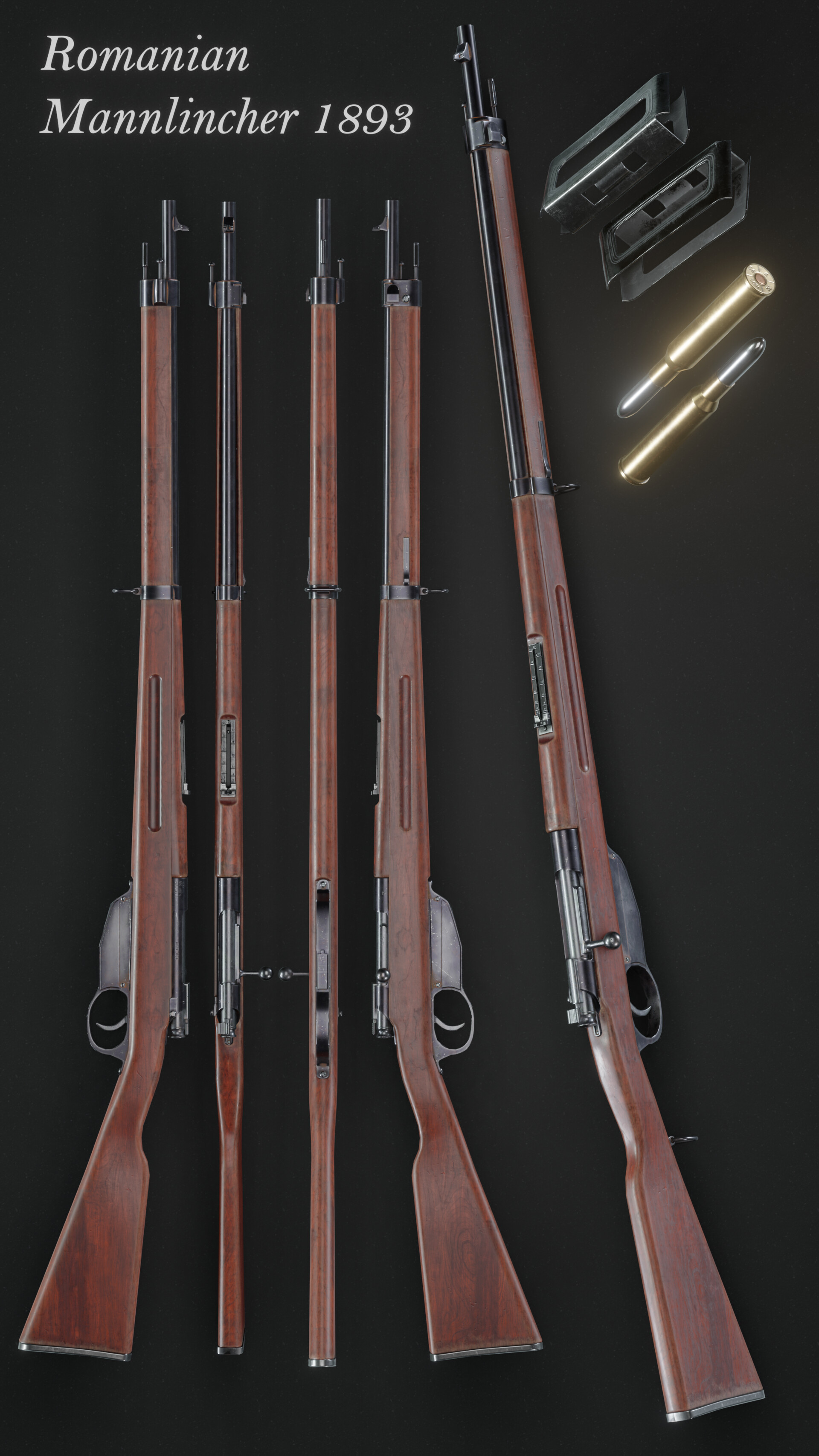 ArtStation - Game-Ready Bolt Action Rifle (Mannlincher 1893)