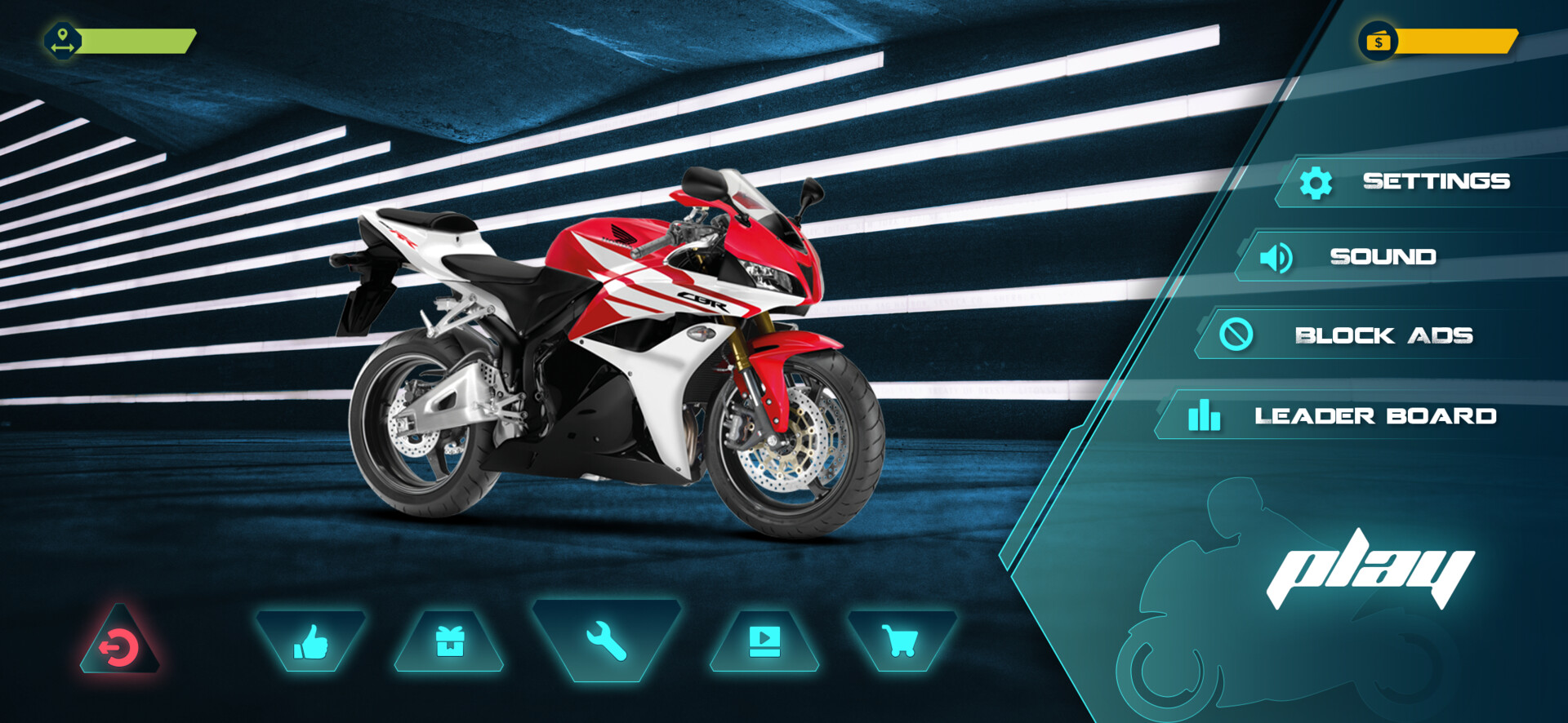 ArtStation - Motorcycle Racing Game UX UI Design