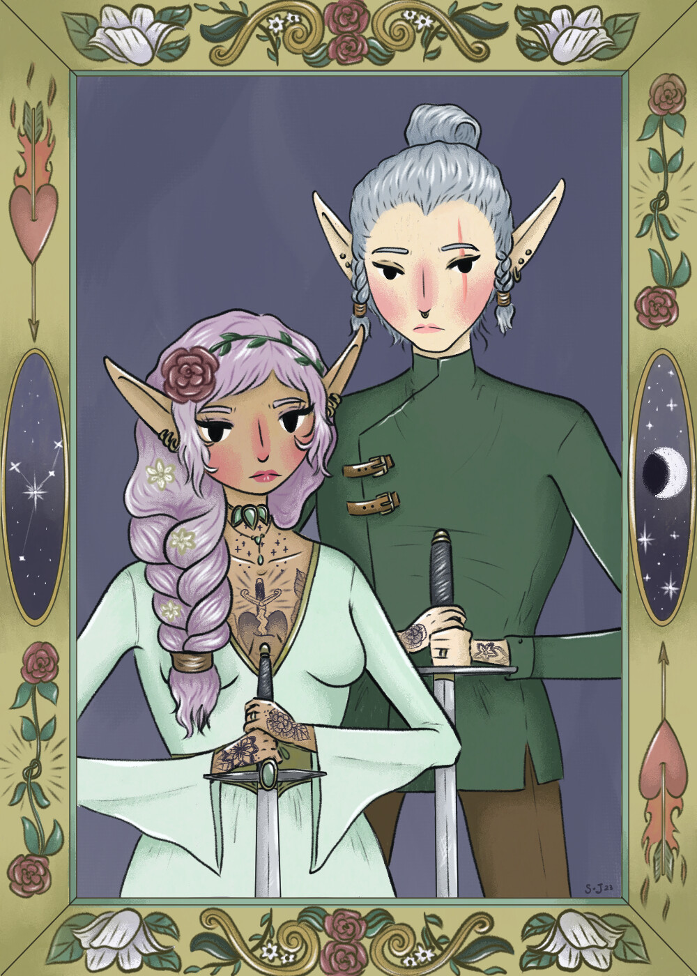 ArtStation - Warrior Elf Marriage Portrait