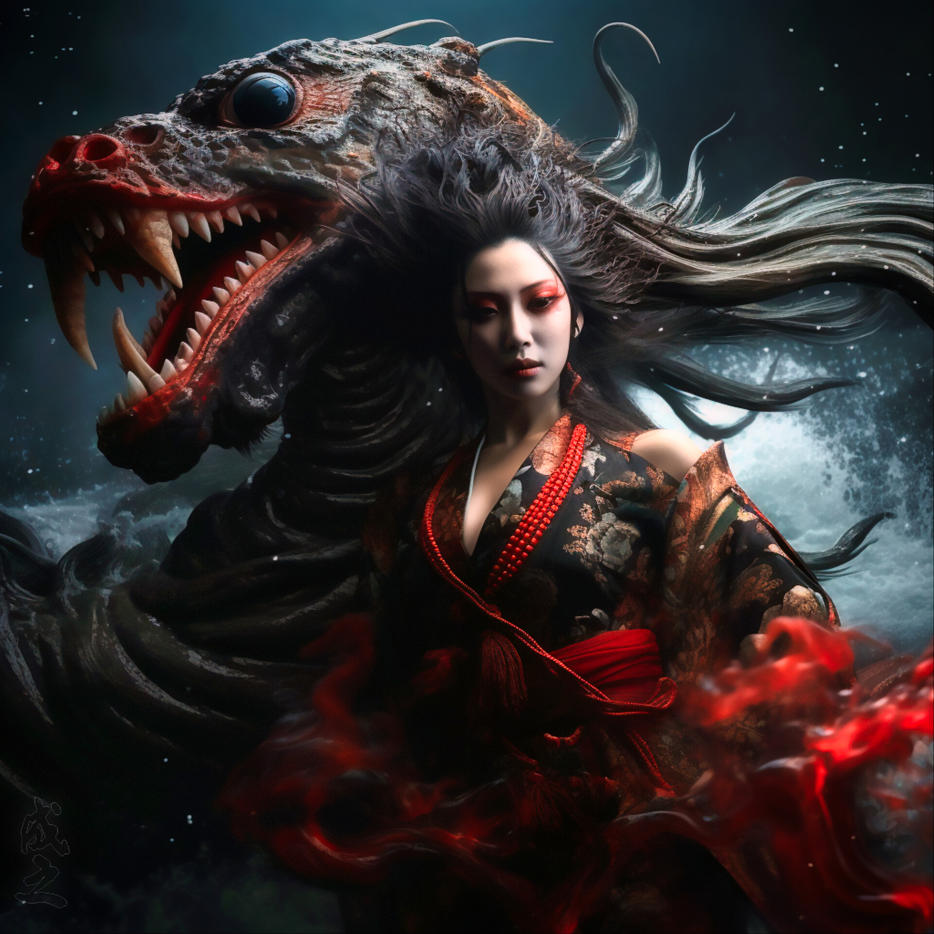 ArtStation - Shirayuki-Hime (Japanese Dragon Goddess/Japanese tale"YASHAGAIKE(DEMON POND)" )