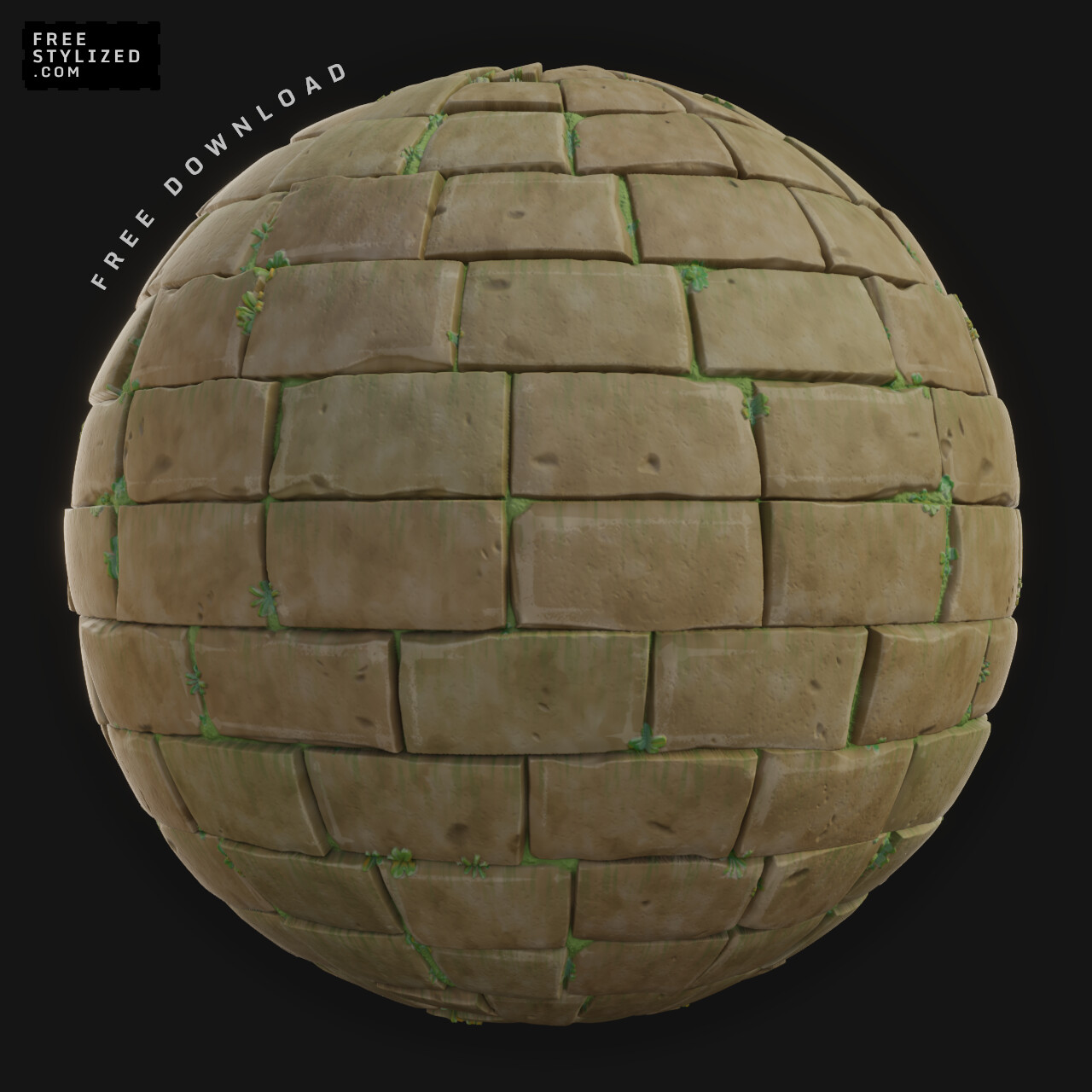 ArtStation - Stylized Stone Wall - FREE - Substance Designer