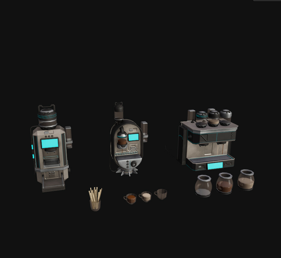 Maria Magdi (Riaa) - stylized sci-fi coffee machines ( ventri company ...