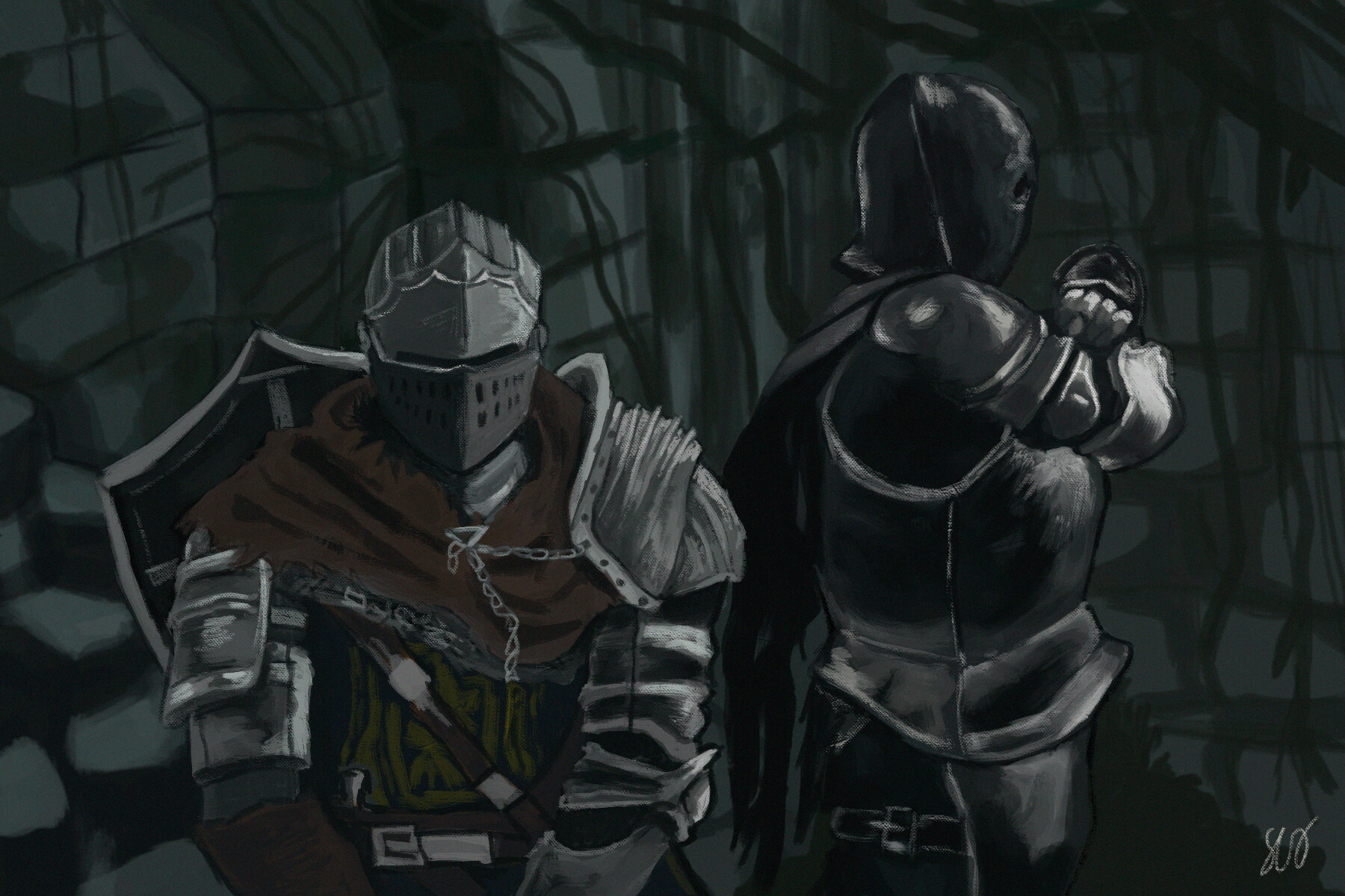 ArtStation - Dark Souls 3 - Anri and Horace Fan Art