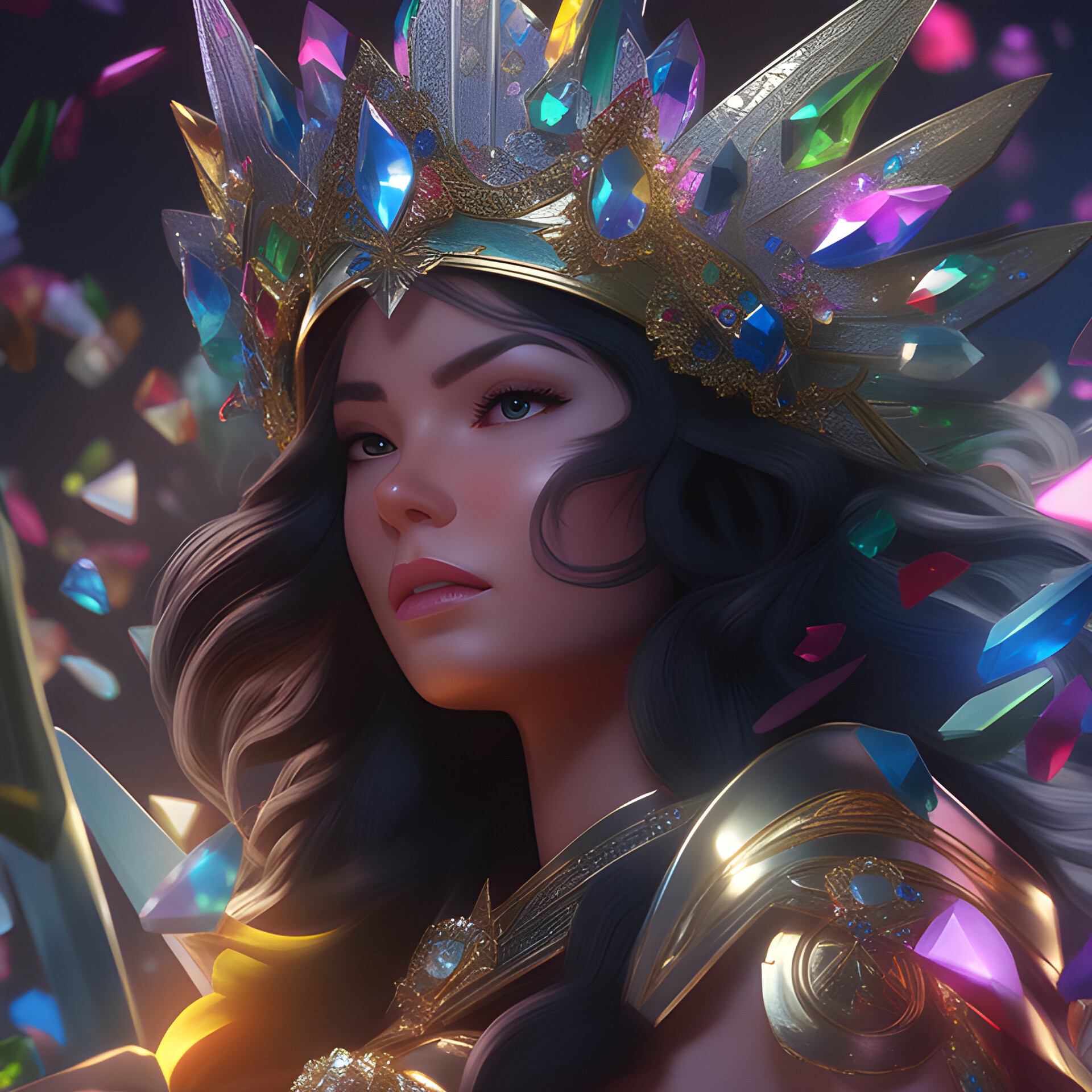 ArtStation - girl with a crystal crown