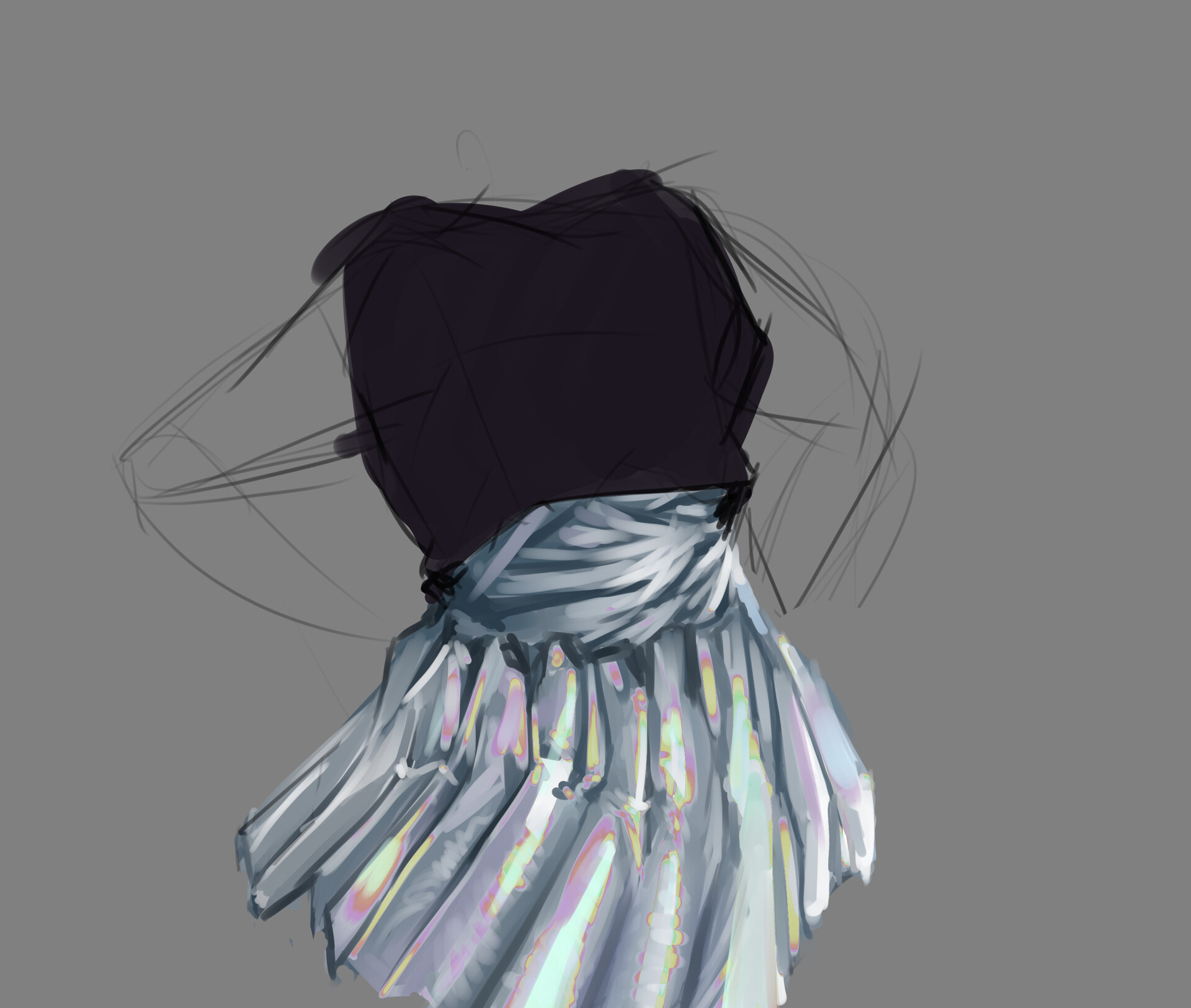 how to draw holographic clothes