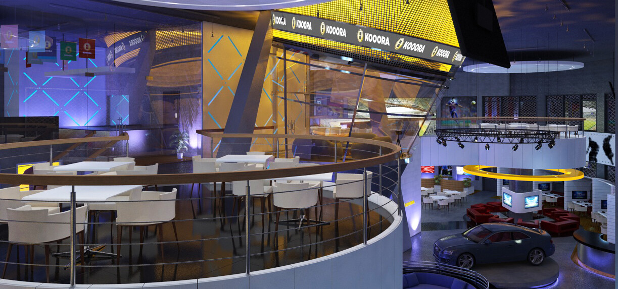 Blueribbon 3D Animation Studio - Luxurious café Interior Rendering ...