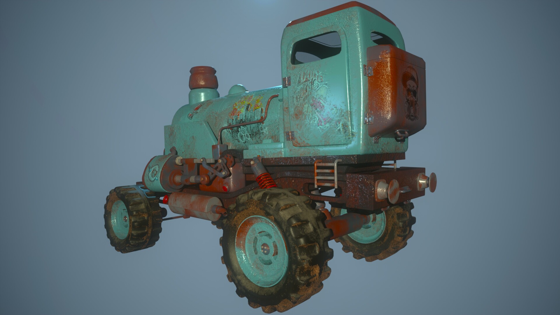 Aayush Rana - Rusty Stylized Steam Engine