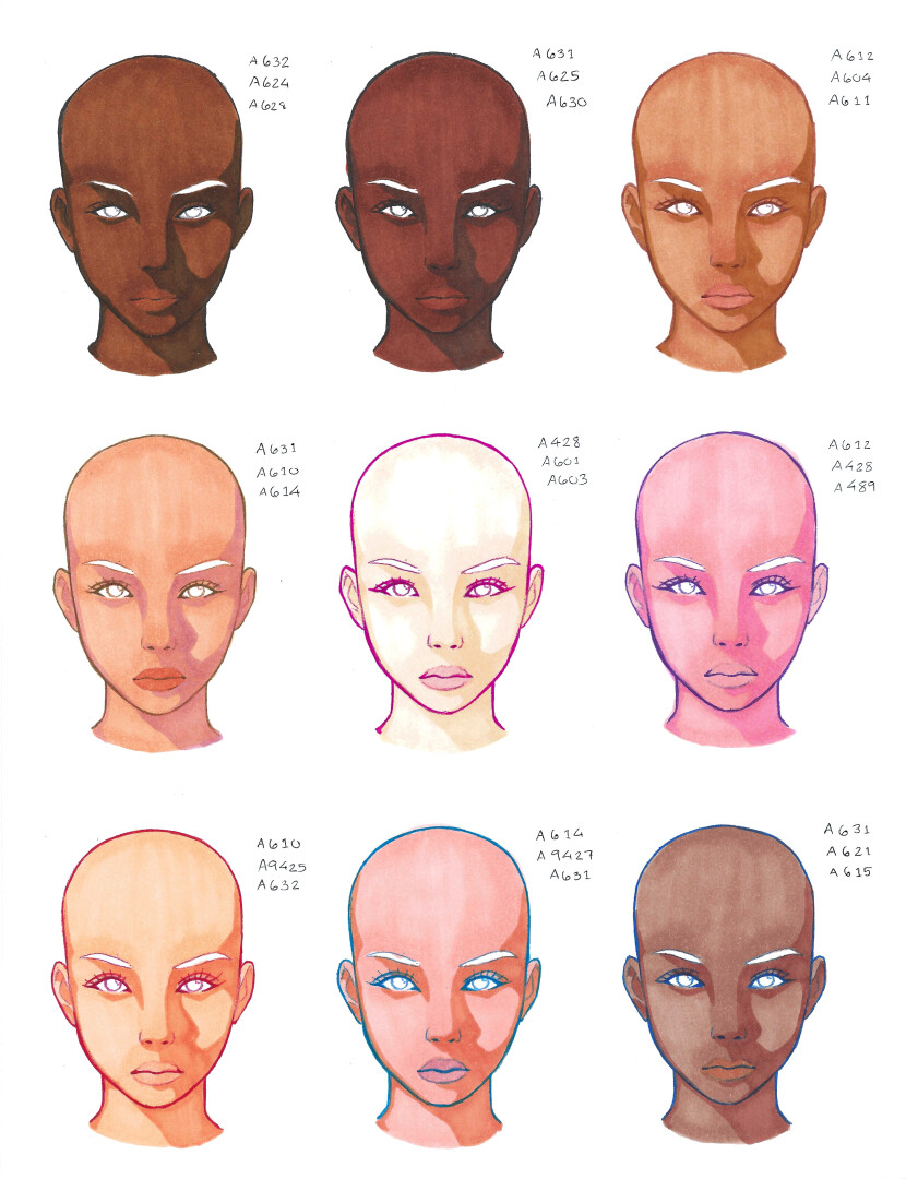 Female Face Drawing Reference