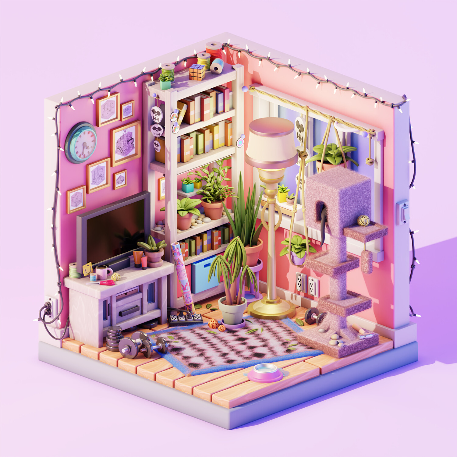 ArtStation - Miranda's Living Room Diorama