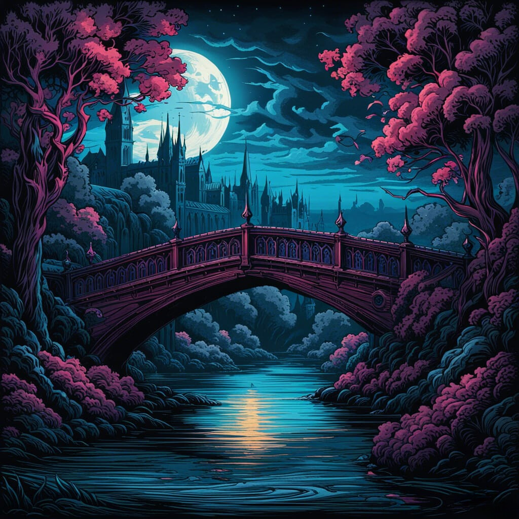 ArtStation - bridge at the moonlight