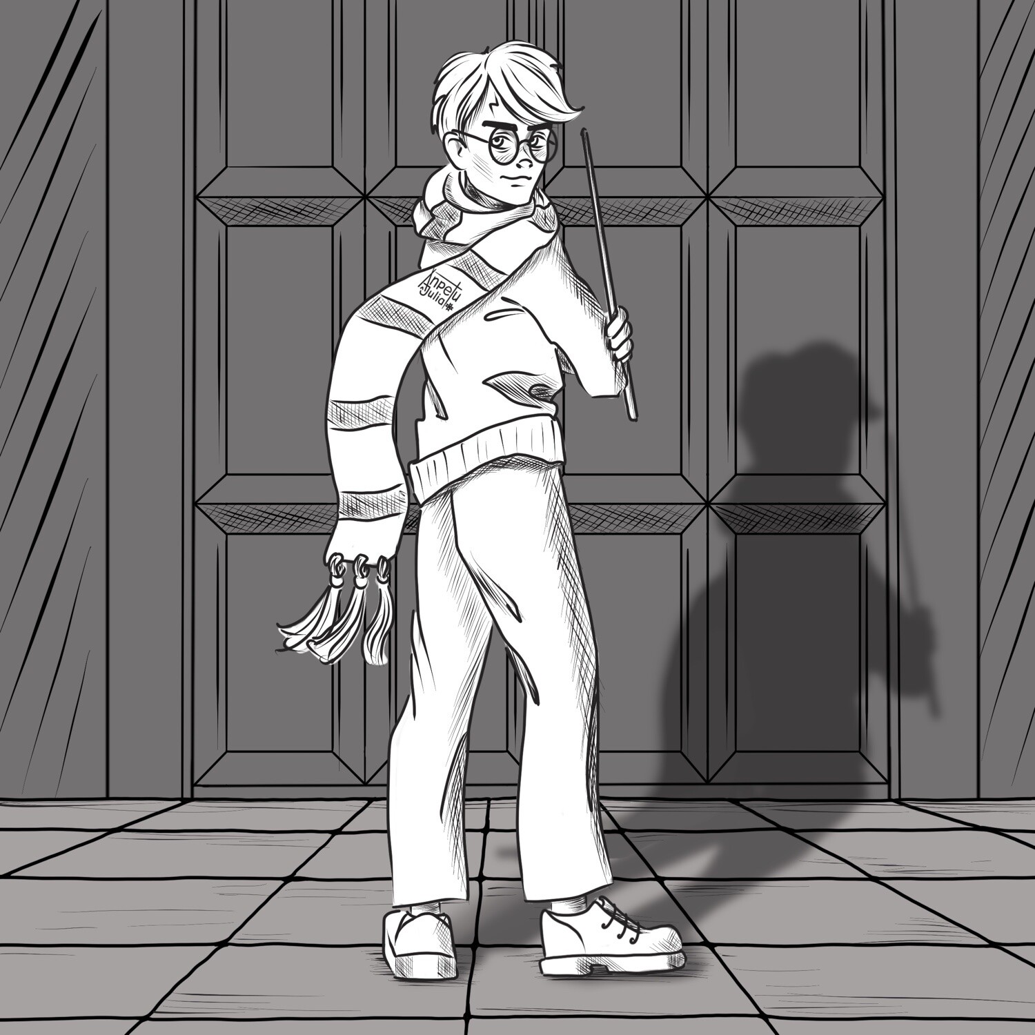 how to draw harry potter full body