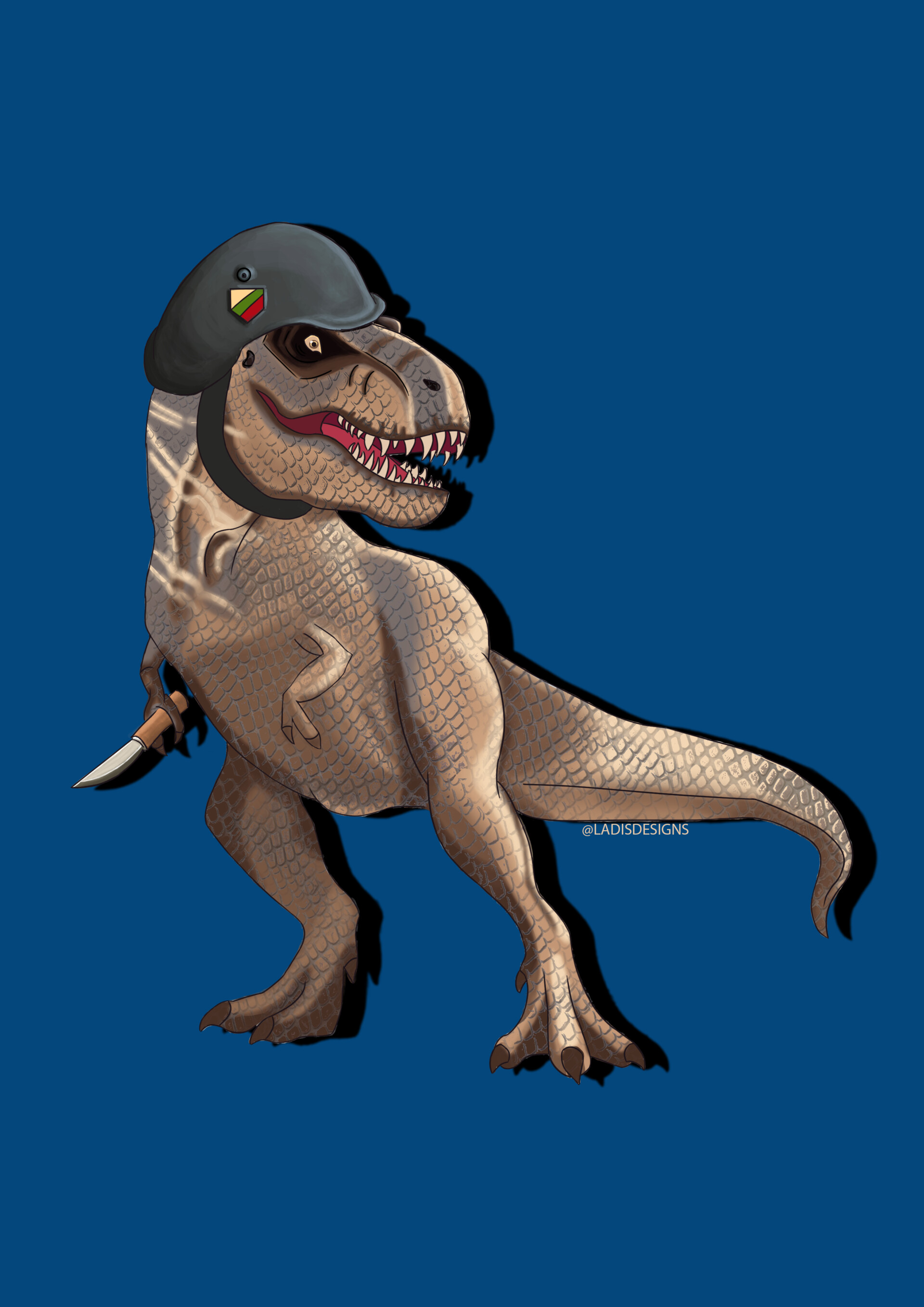 ArtStation - T-Rex as a foot soldier