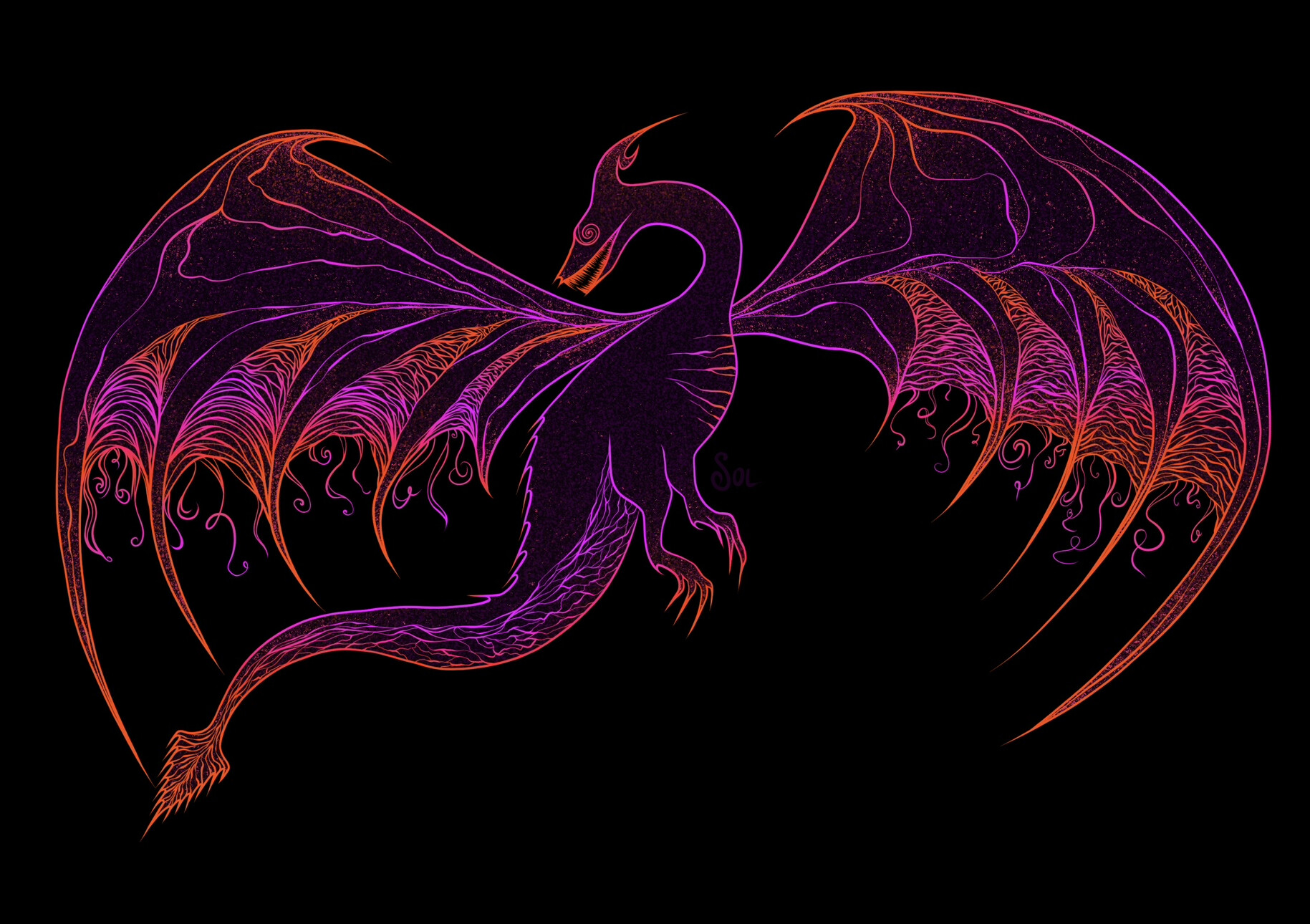 ArtStation - Sunset dragon