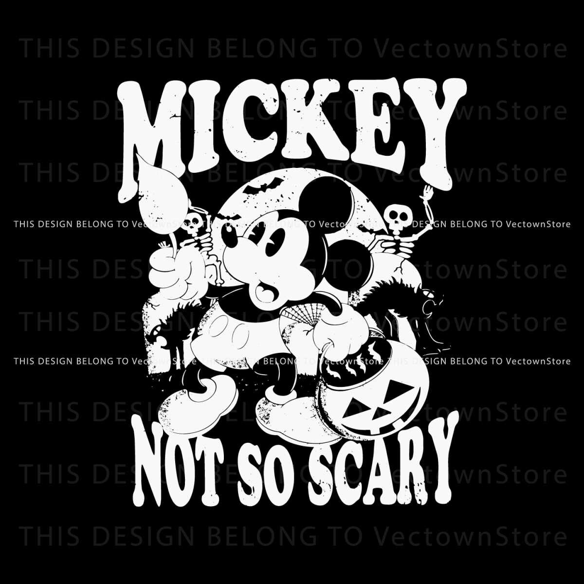 ArtStation - Vintage Mickey Not So Scary SVG Disney Skeleton SVG File