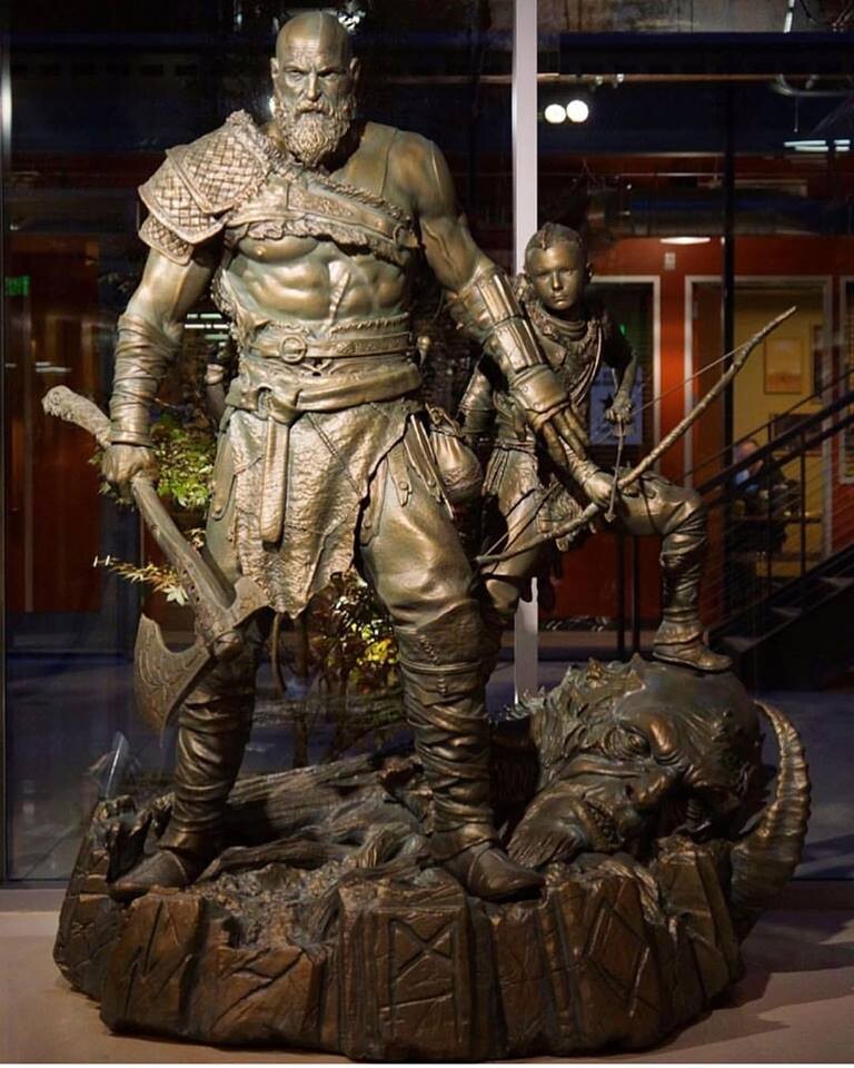 ArtStation - KRATOS AND ATREUS LIFE-SIZE STATUE