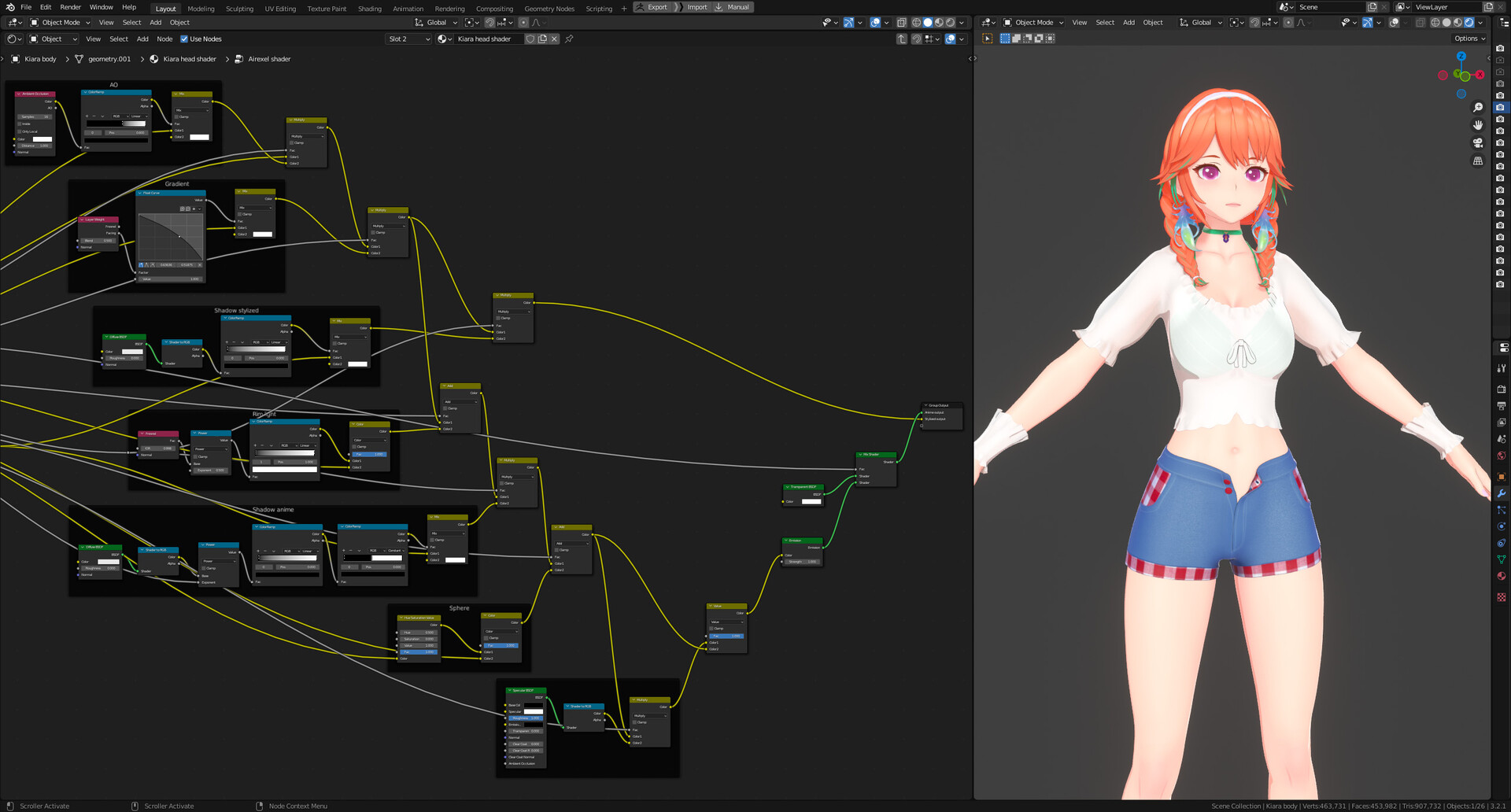 Tran Minh Khang (AirexelArt) - Takanashi Kiara 3D model showcase