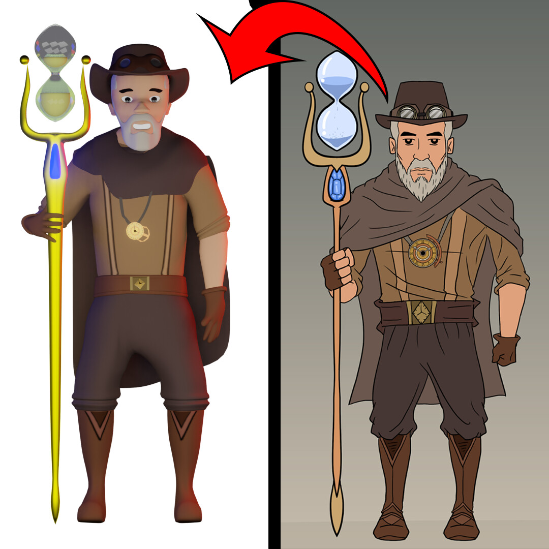 ArtStation - form 2D to 3D adventure character