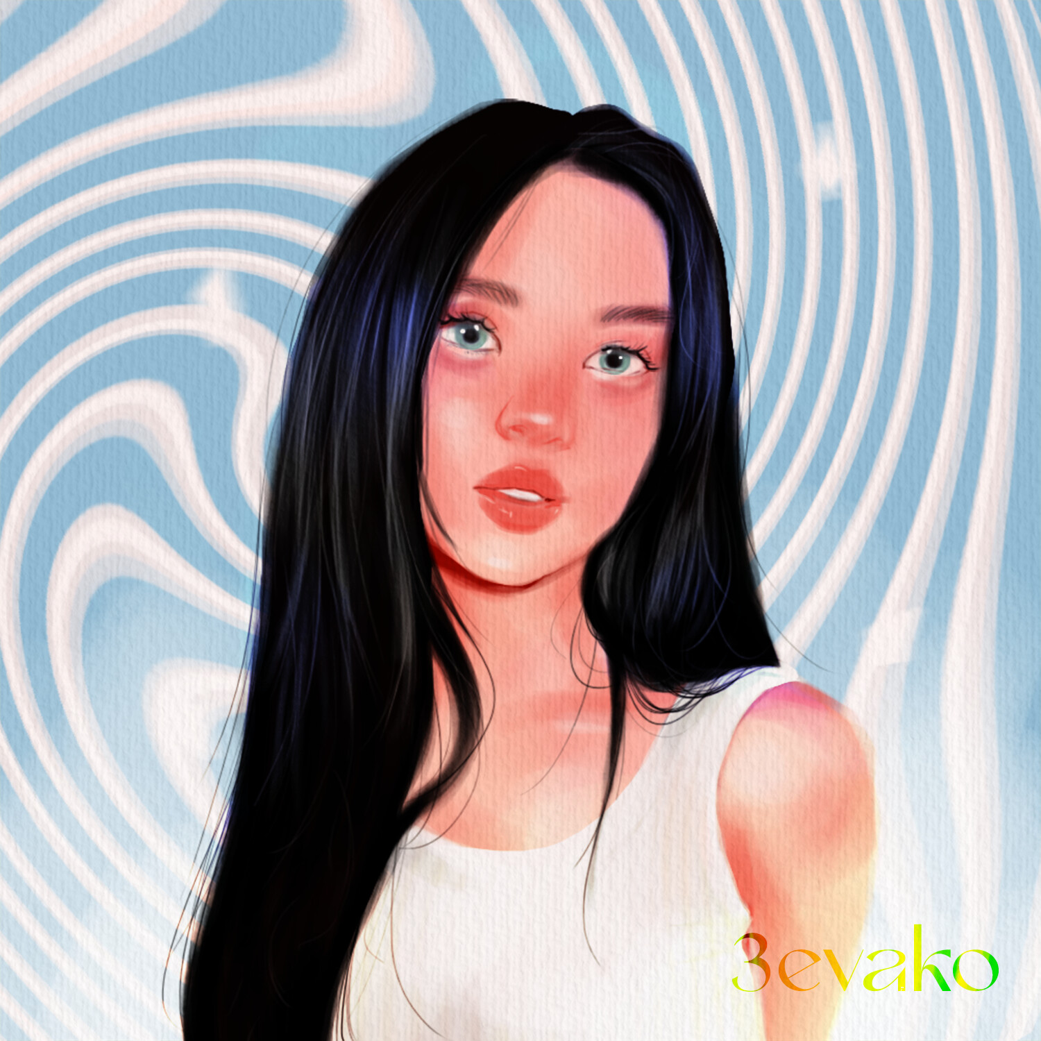 ArtStation - digital pirtrait Hanni NewJeans