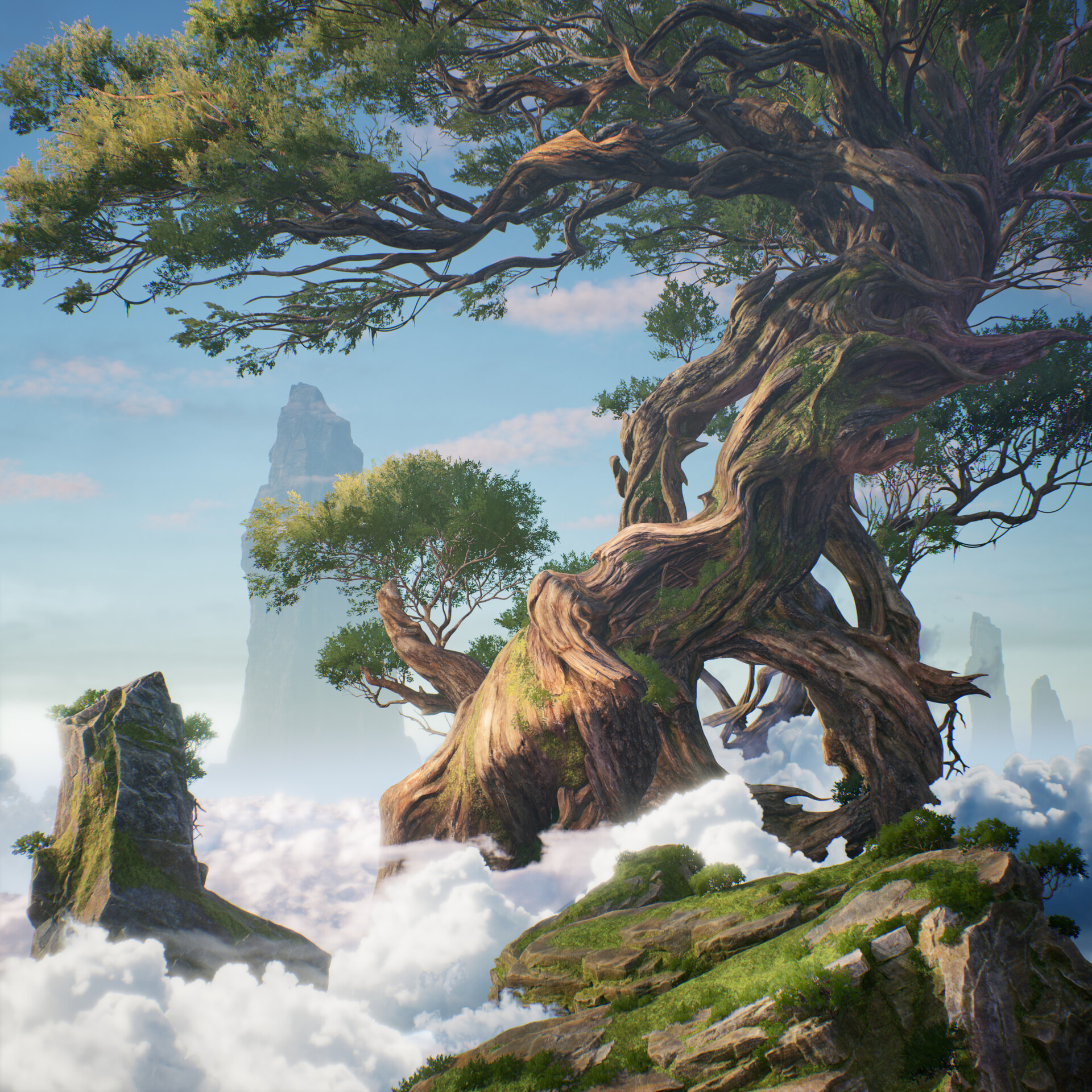 ArtStation - TREE STONE ROCK BIOME