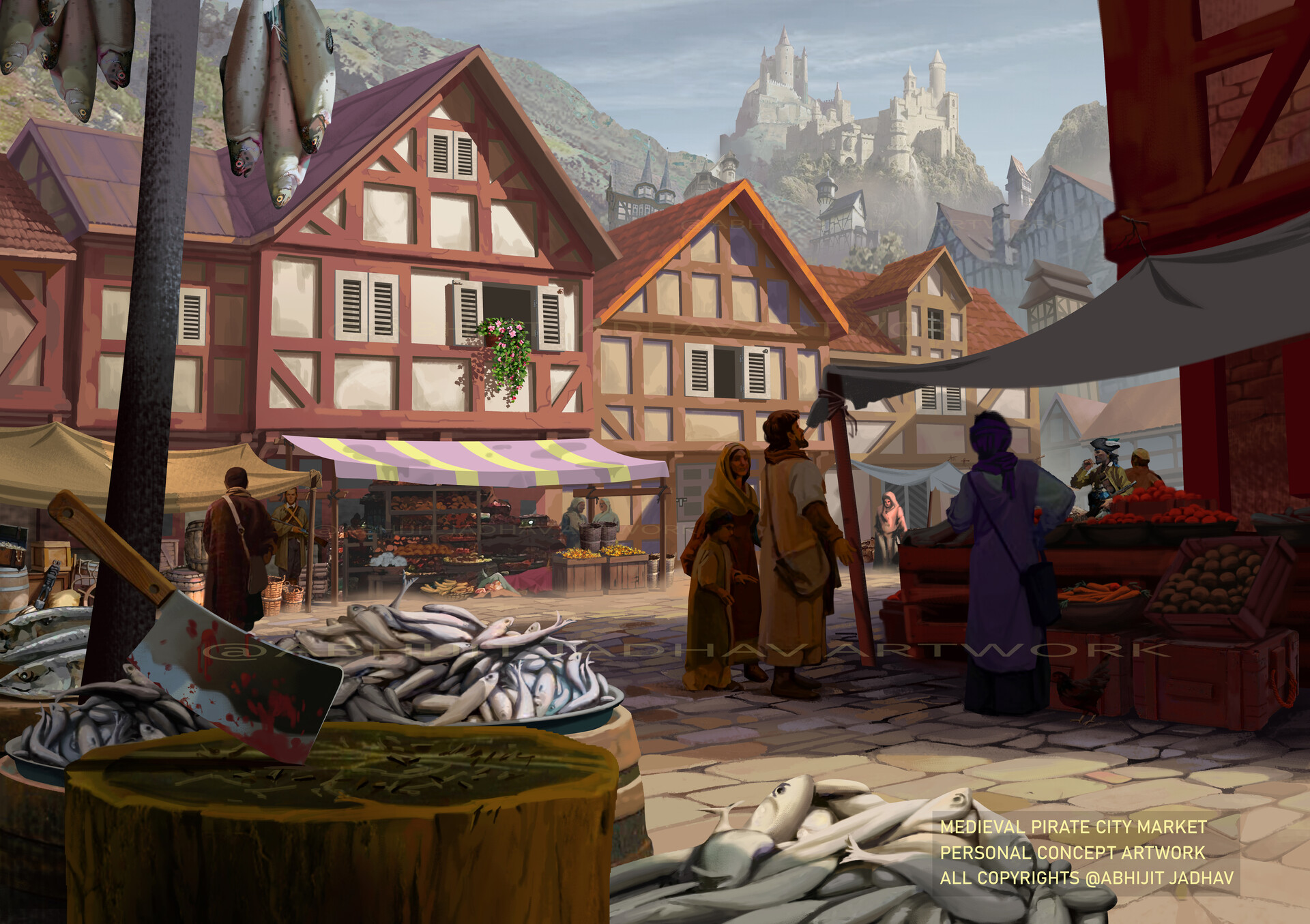 ArtStation - MEDIAEVAL PIRATE CITY MARKET