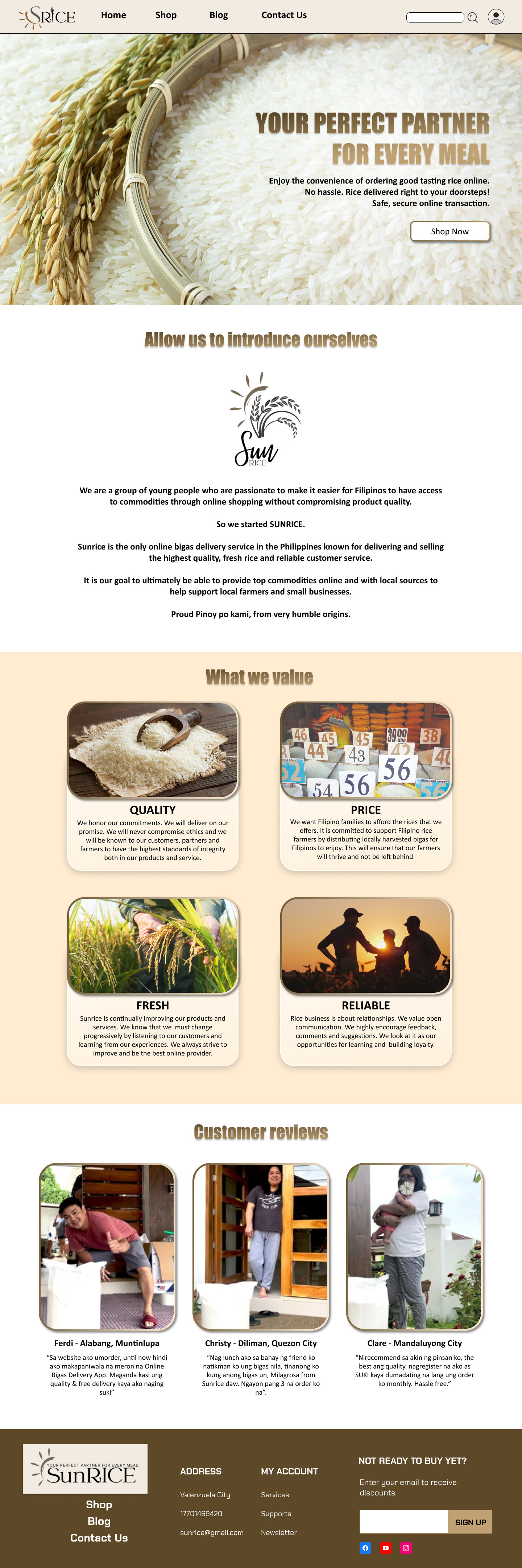 ArtStation - Sunrice Business Website Design