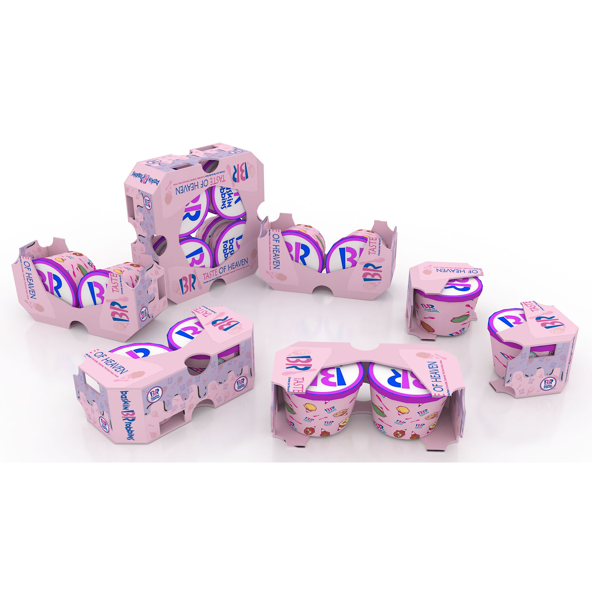 ArtStation - Packaging design for Baskin Robbins