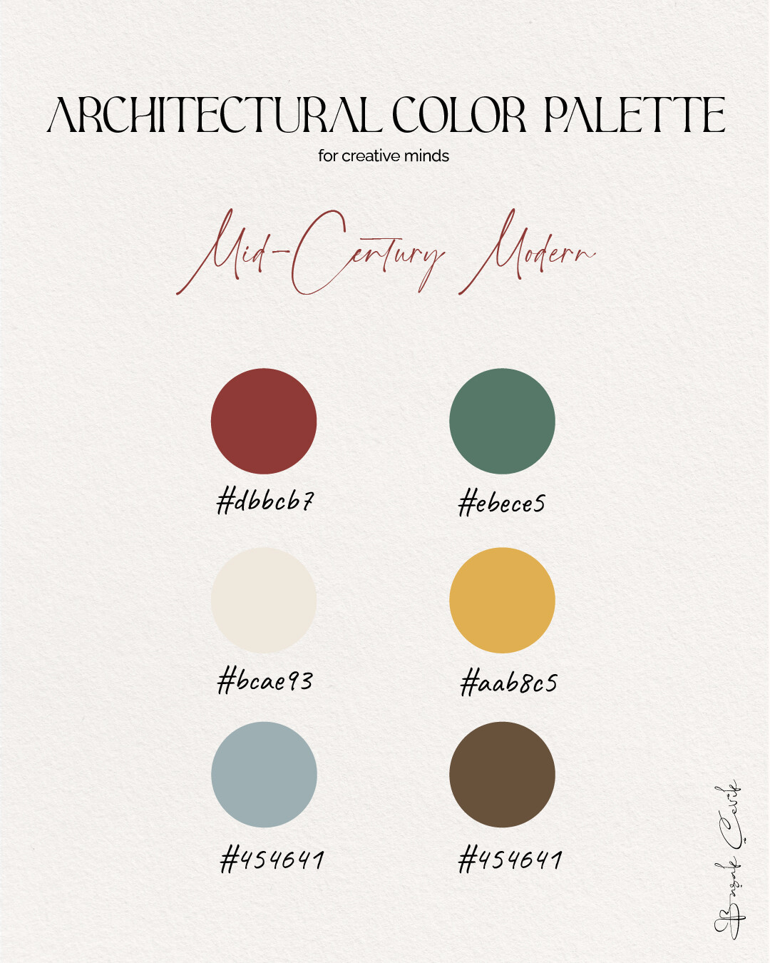 ArtStation - Architectural Color Palette.07.Mid-Century Modern