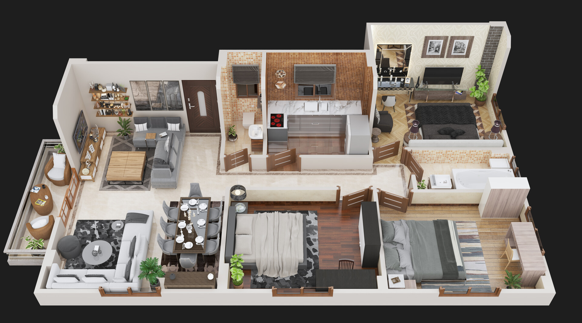 ArtStation - Apartments Architectural 3D Plans