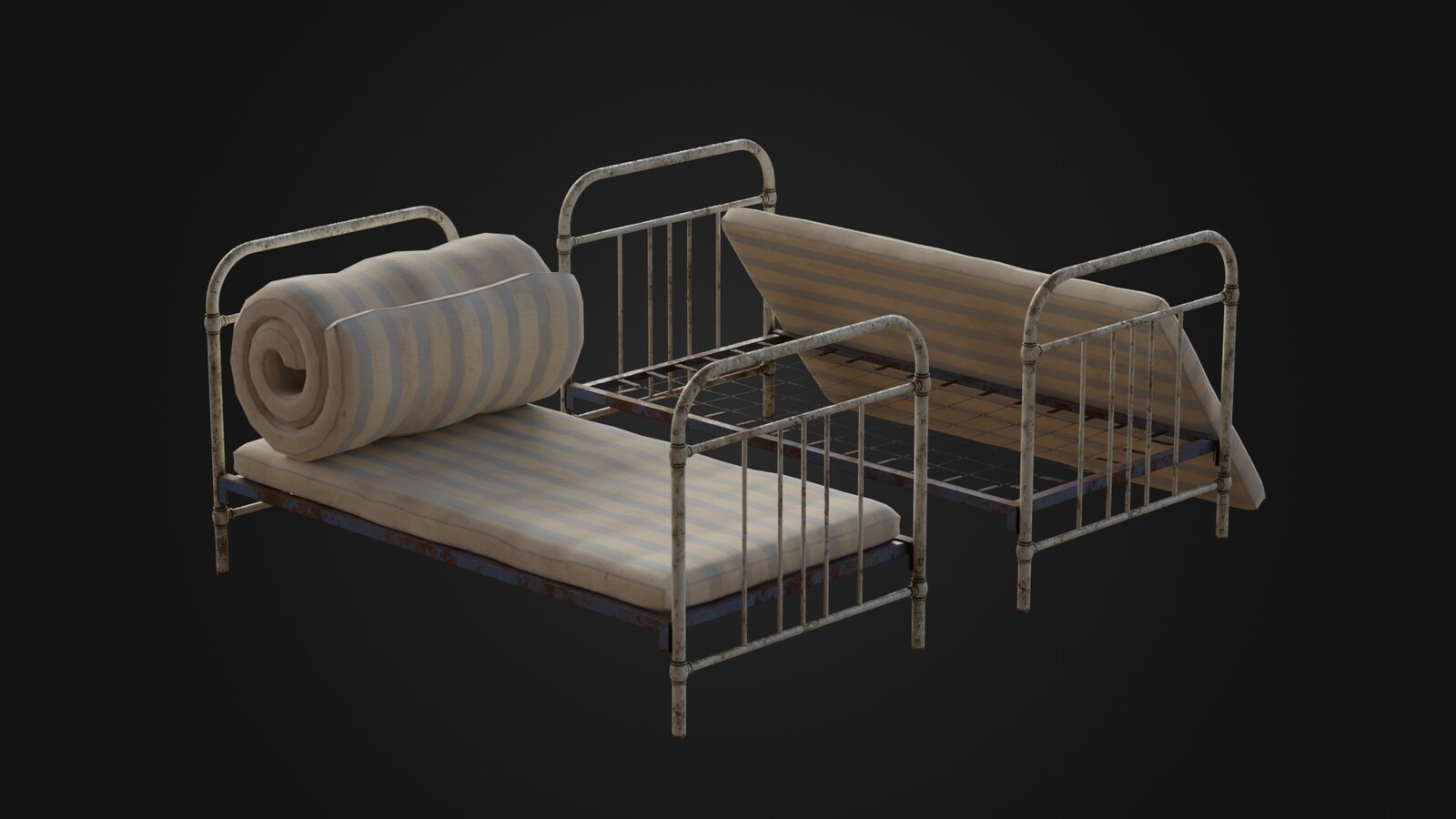 Isolated Soul Studio - Soviet Hospital Bed with Mattress