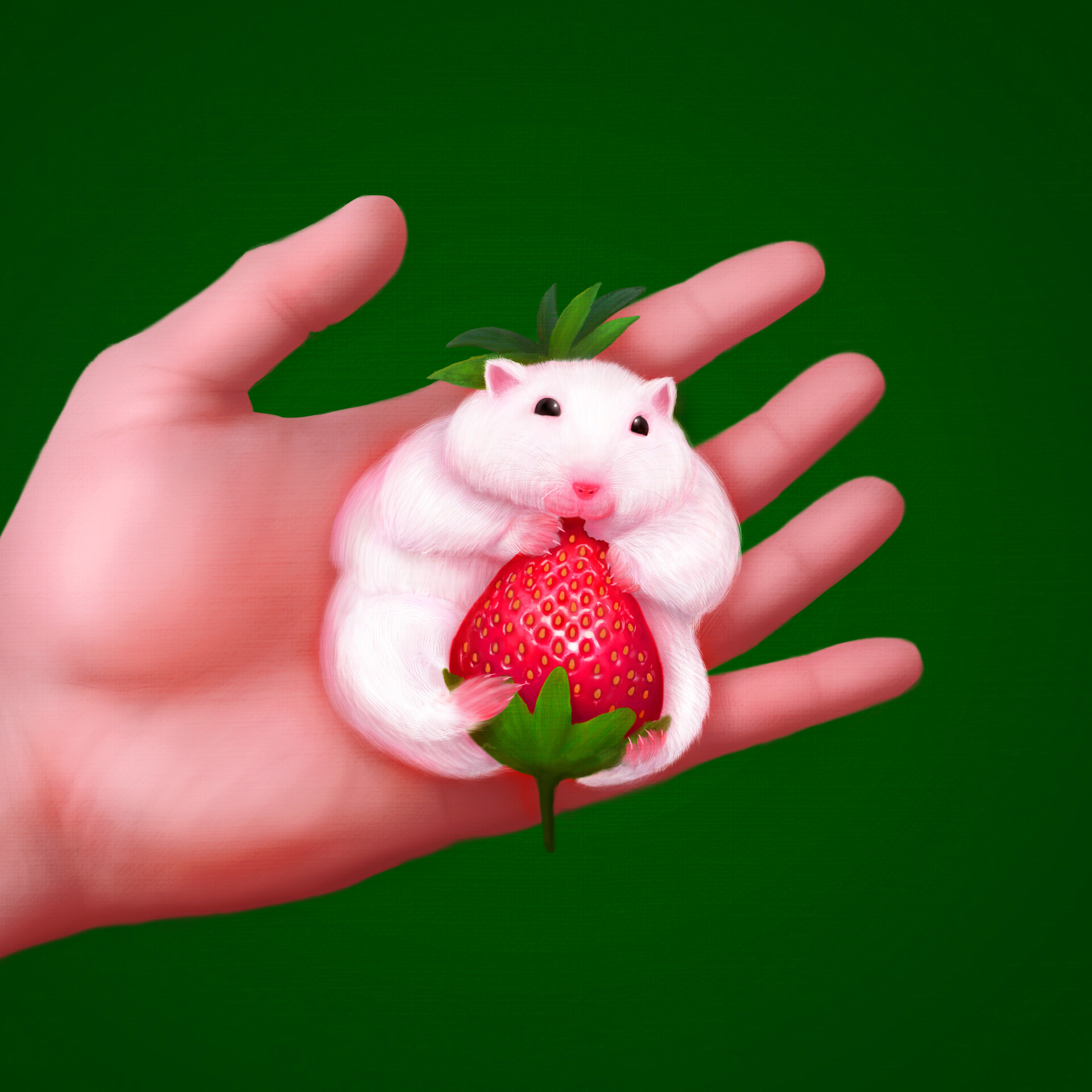 ArtStation - Hamster And Strawberry