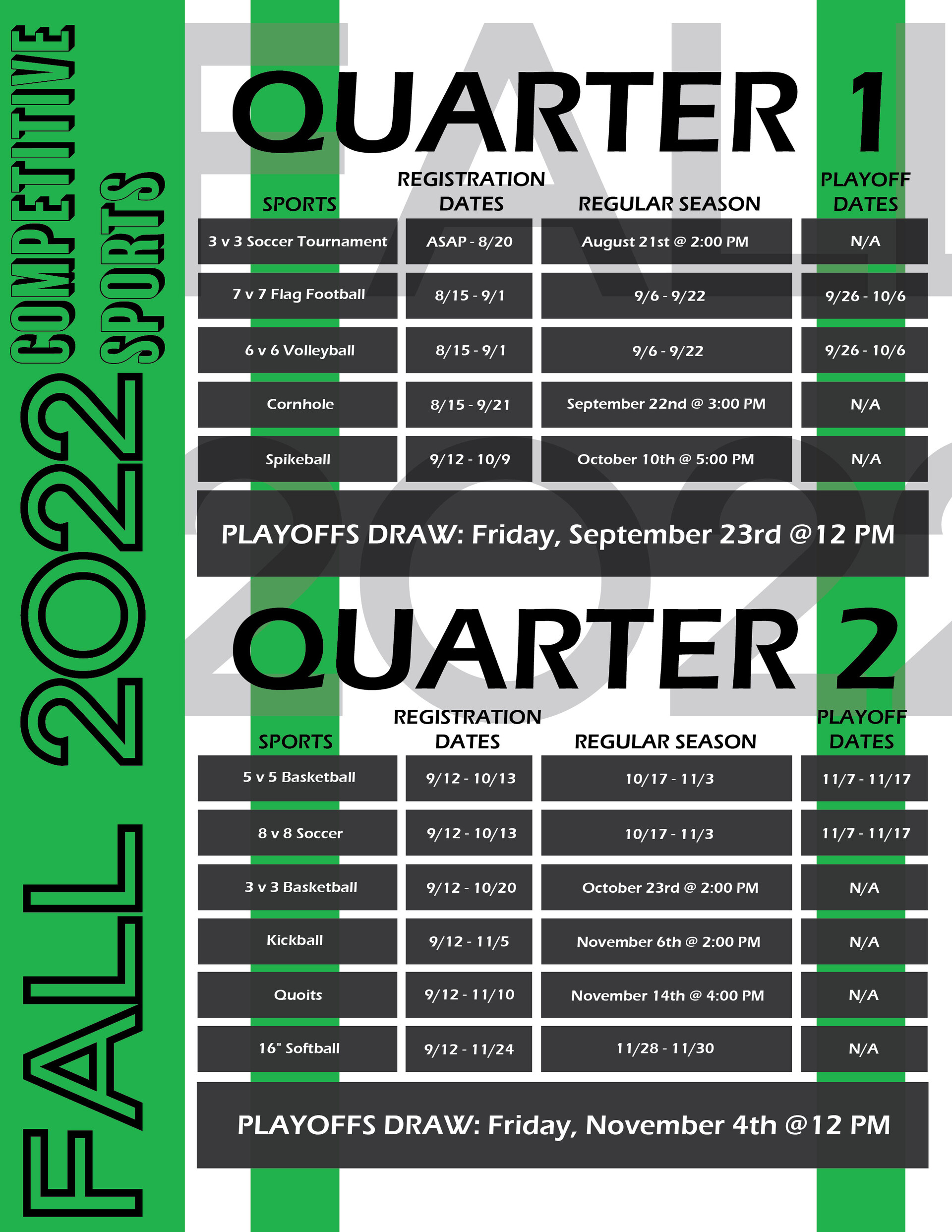 Cassandra B. • Cassa.Nova - Intramural Sport Schedule for MU Rec Center