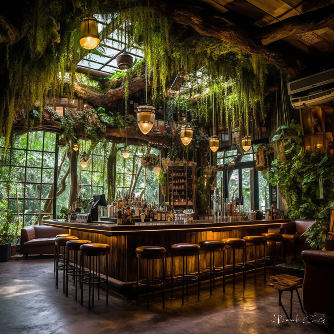 ArtStation - Interior Design , Rustic Modern Restaurant - 01