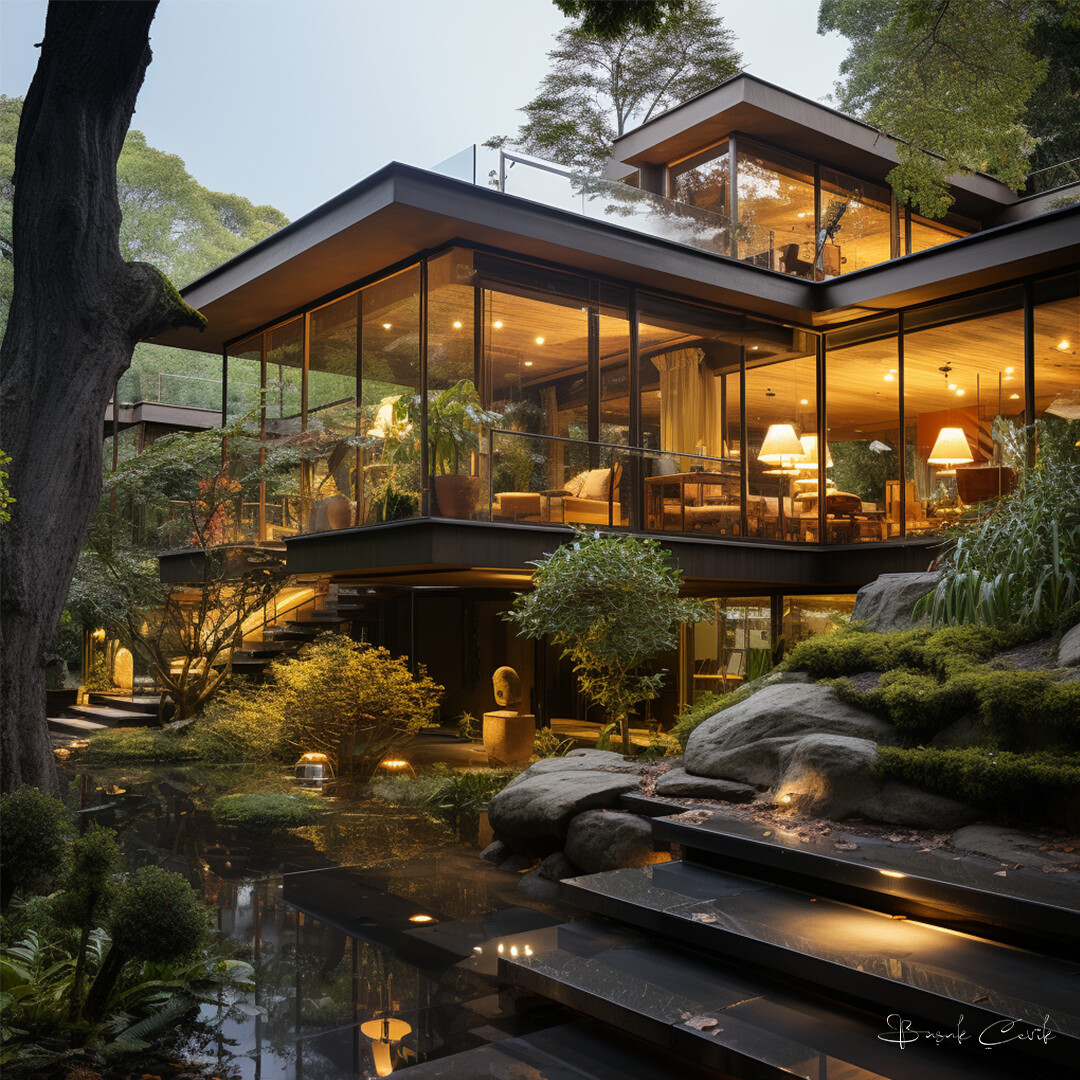 ArtStation - Architectural Design. 03. Modern House in The Forest