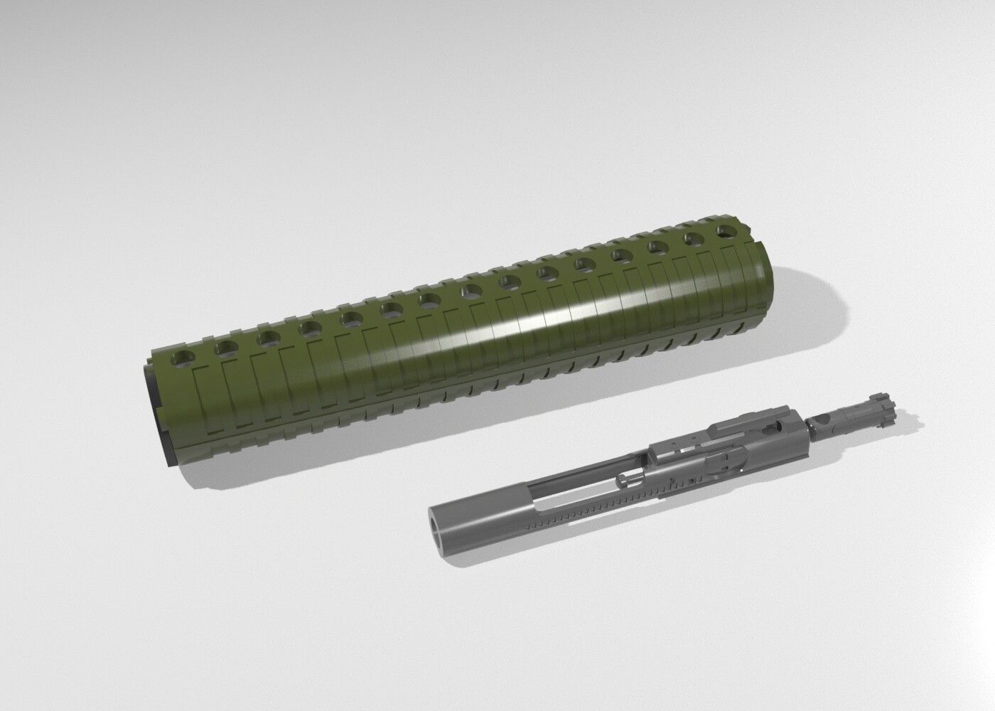 ArtStation - C7A2 Service Rifle Foregrip and Bolt Carrier Model