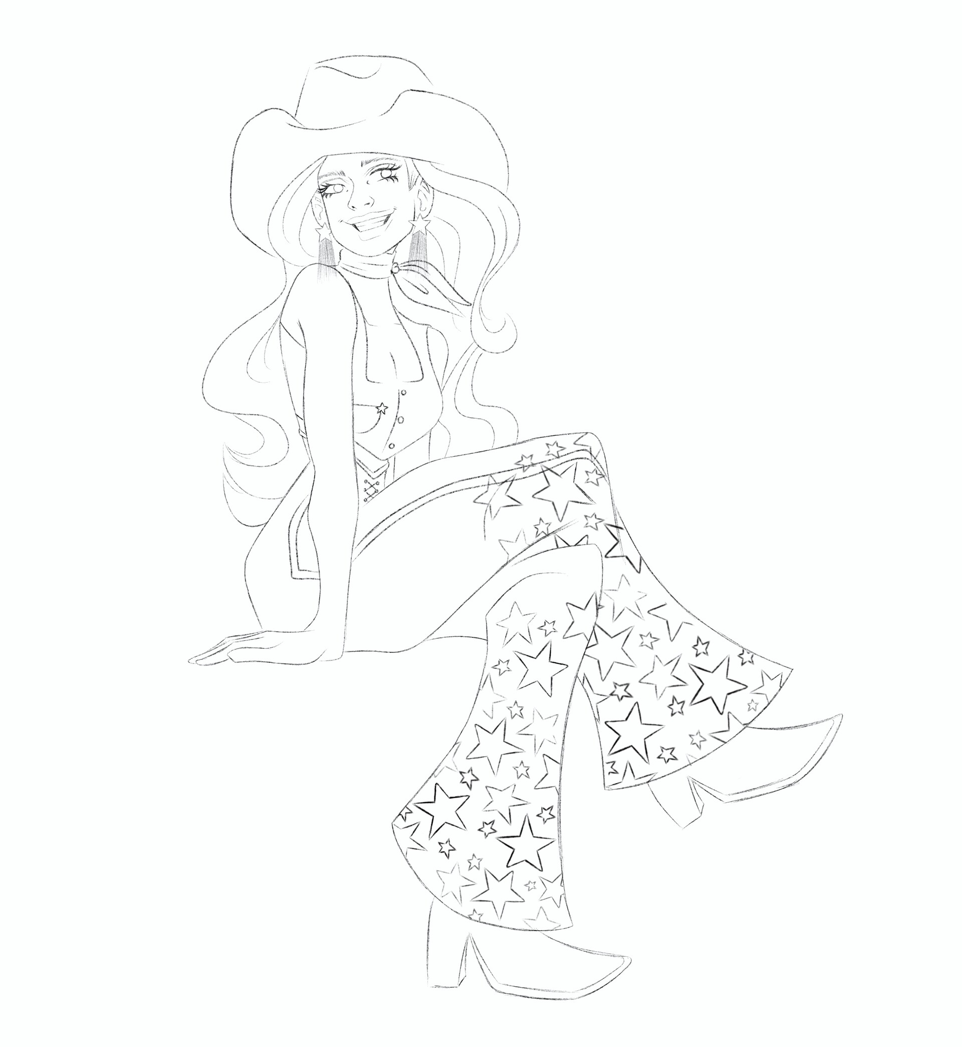 western barbie coloring pages