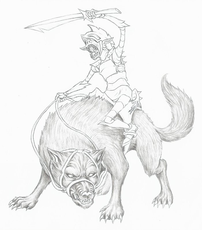 Julien Bartissol - Goblin warrior riding a warg