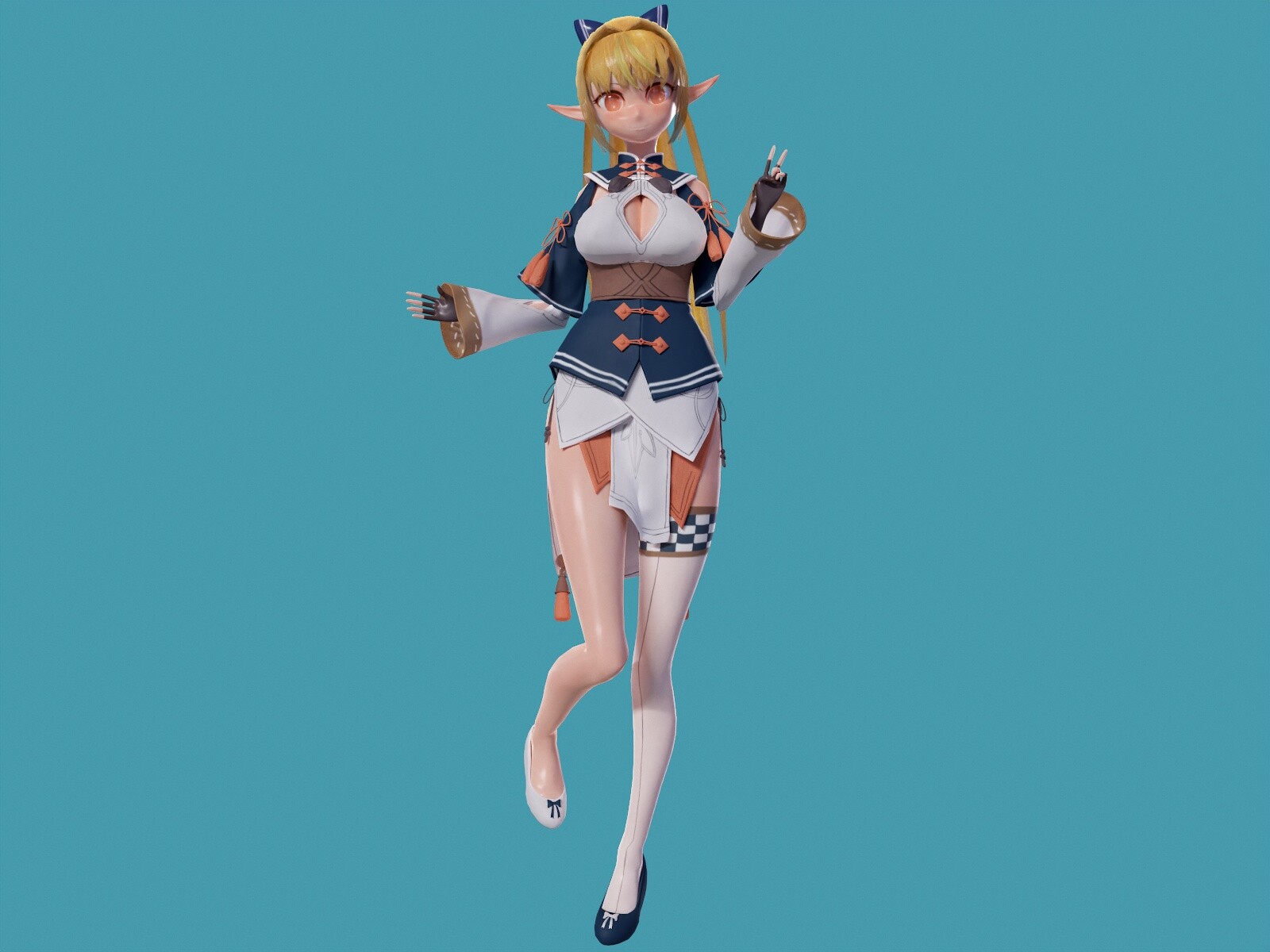 ArtStation - [Hololive Fantasy] Shiranui Flare 3D Modeling