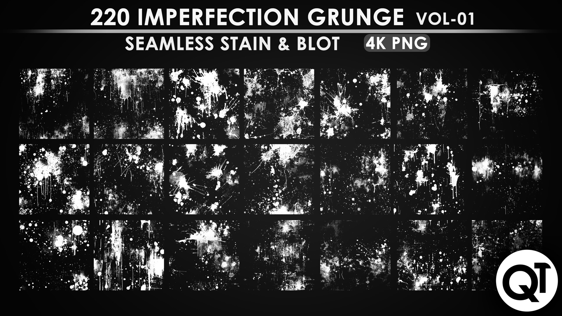 QuickTool Studio - Imperfection Grunge VOL 01 - 220 Seamless Stain & Blot