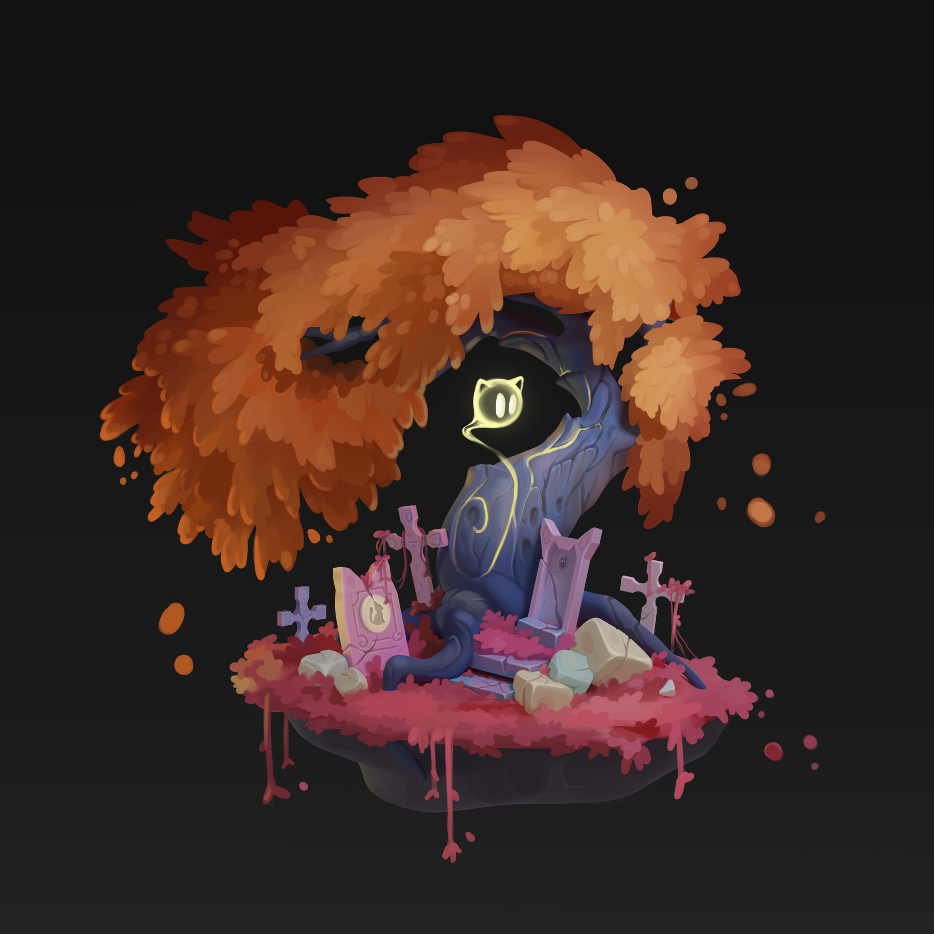 ArtStation - Tree of the Necromancer Cat