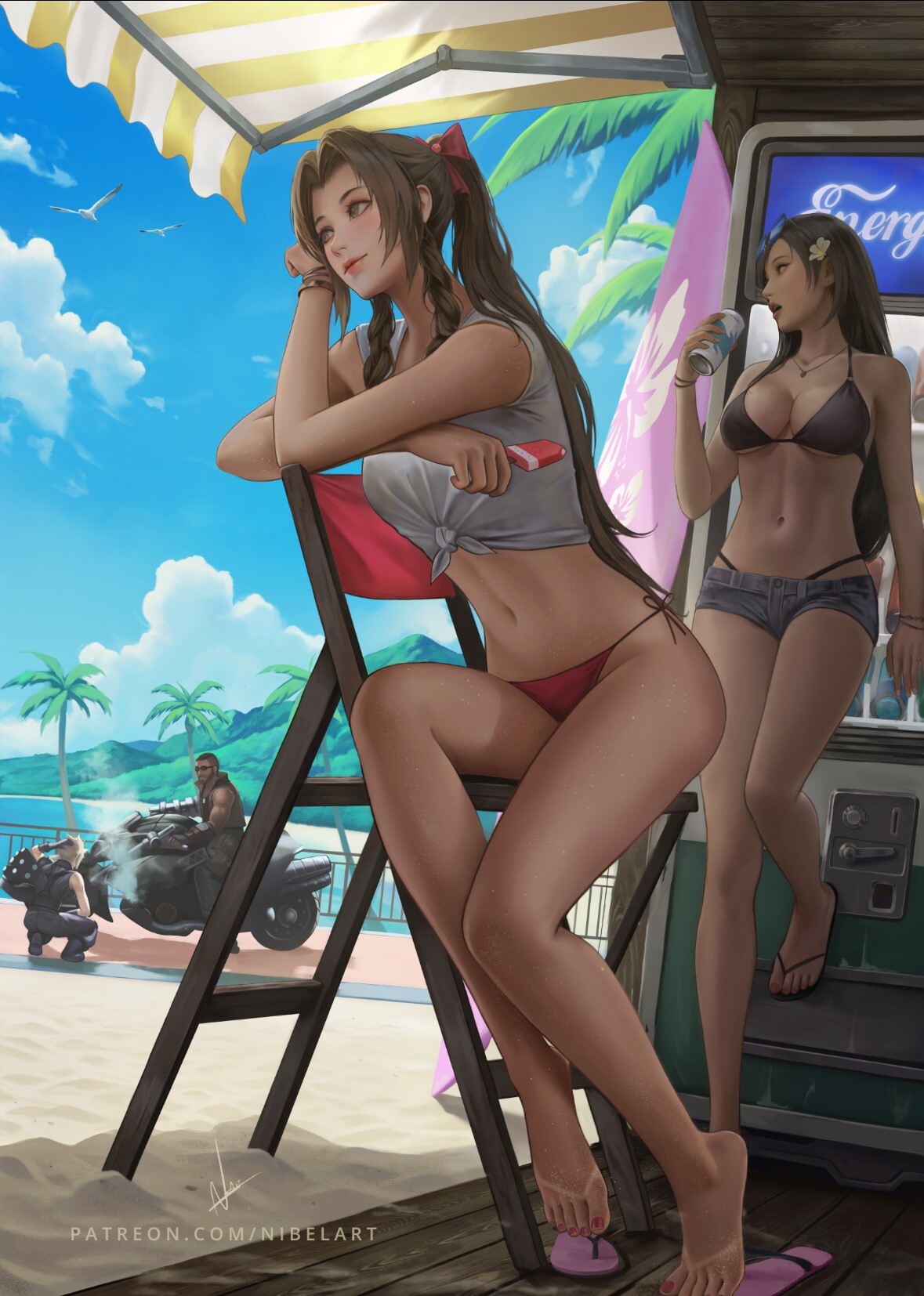 Nibelart - Aerith & Tifa Beach Party 2!