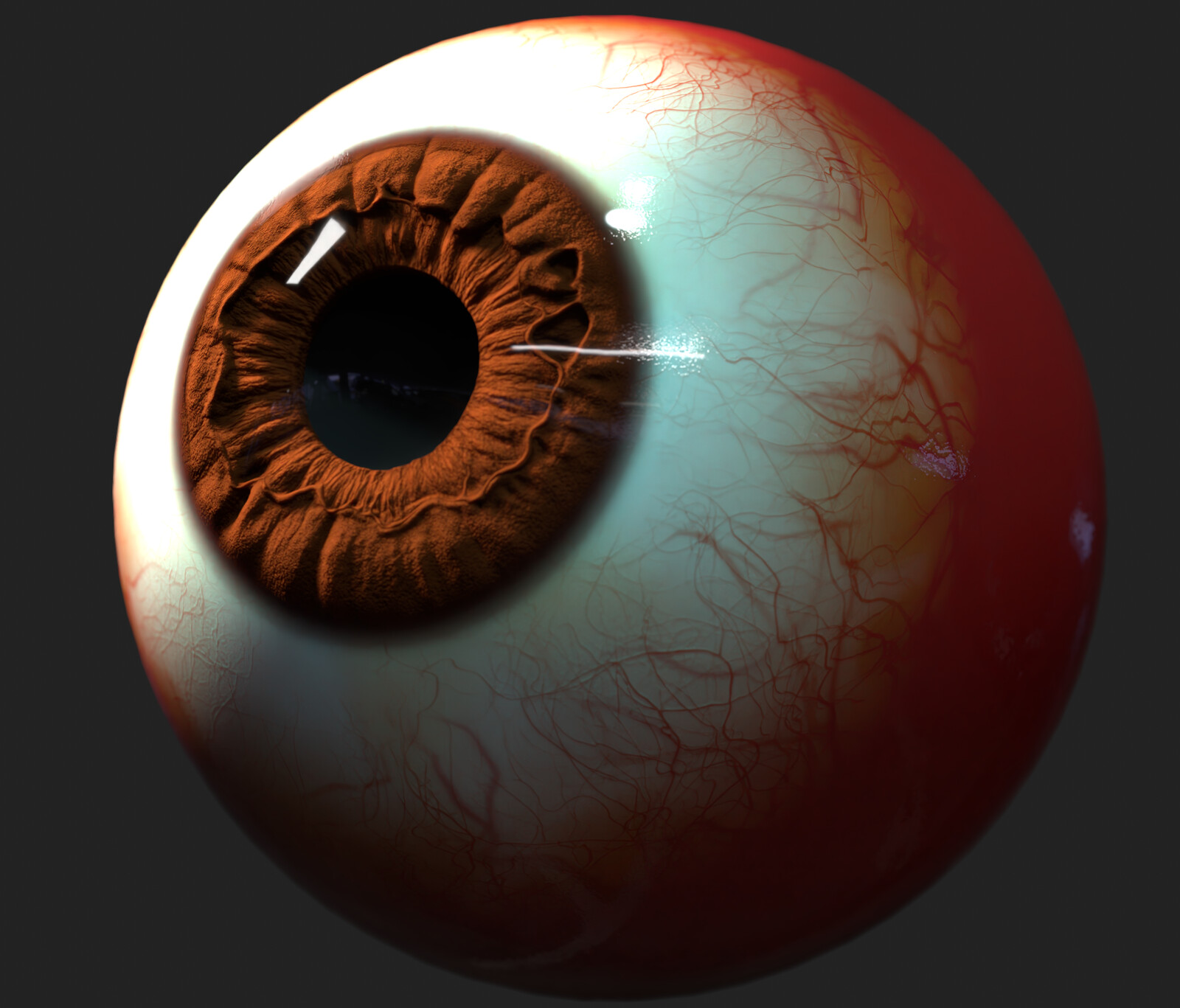 Om Kumar Thapa - Modeling and texturing of realistic eyeballs.