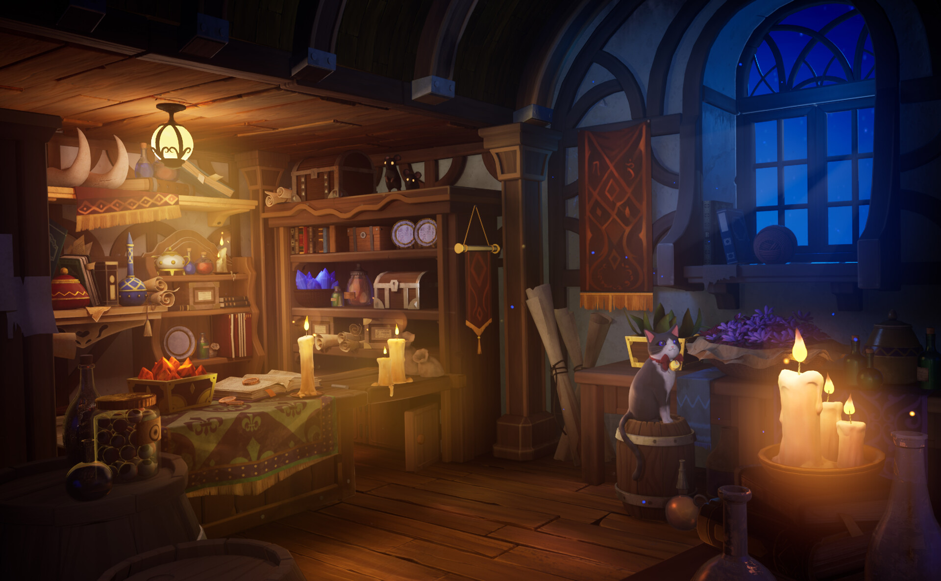 ArtStation - Fantasy Shop Night - Game Environment Modeling