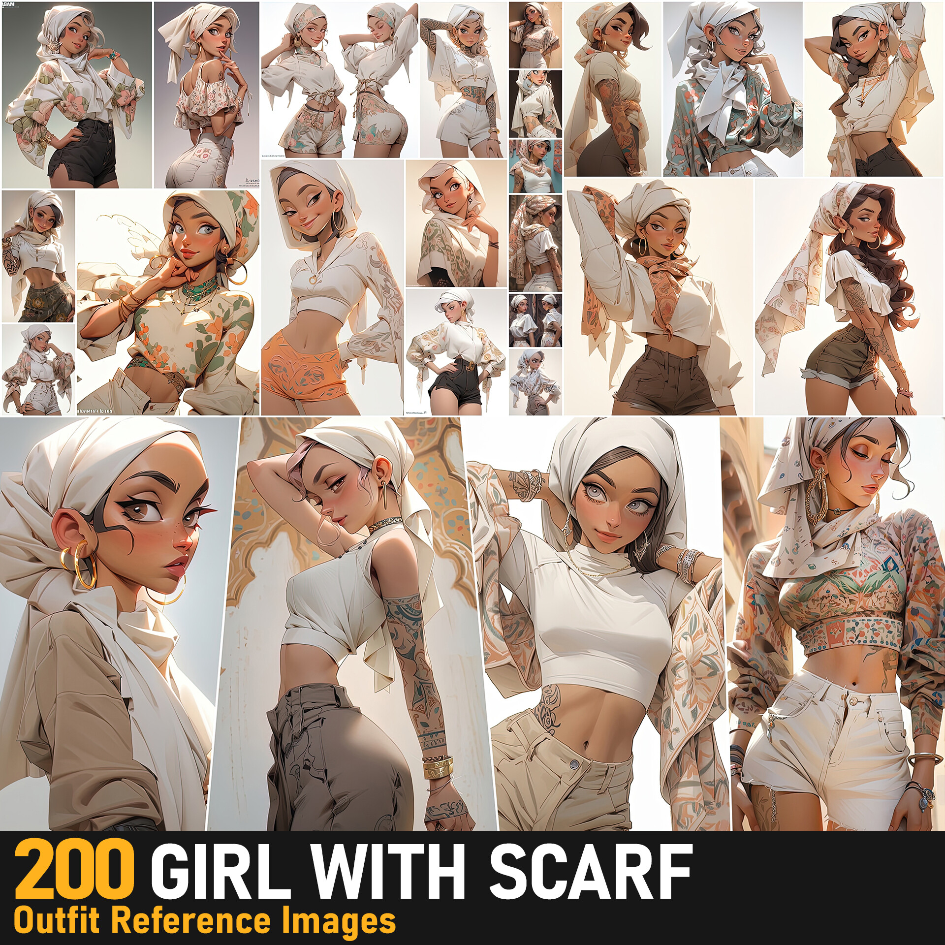 Vio - Girl with Scarf VOL.37 |4K Reference Images