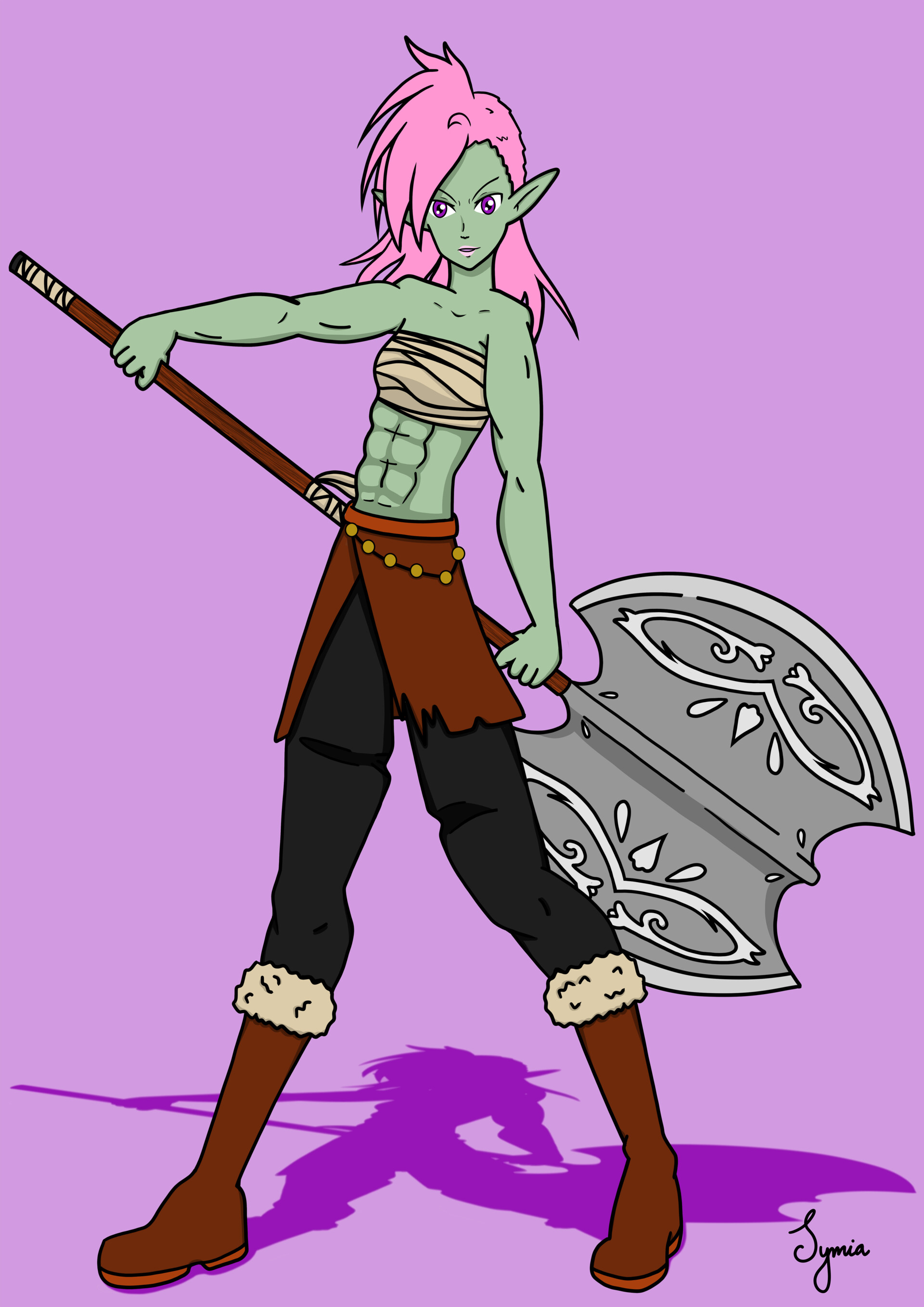 ArtStation - DnD Character Viola: The Half-Orc Barbarian