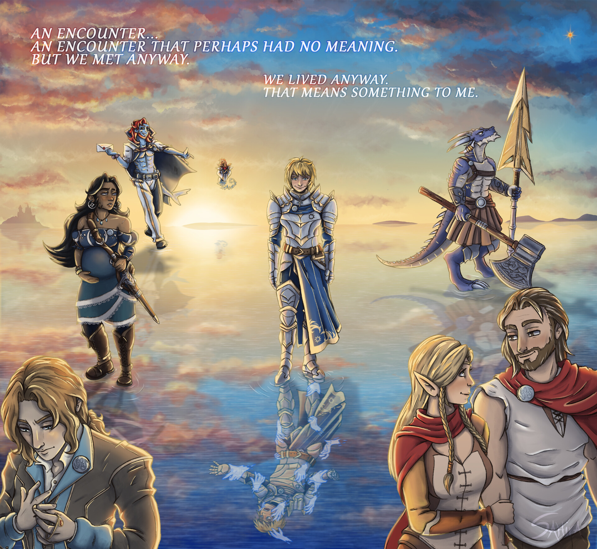 ArtStation - "An encounter..." - Godborn Final Illustration