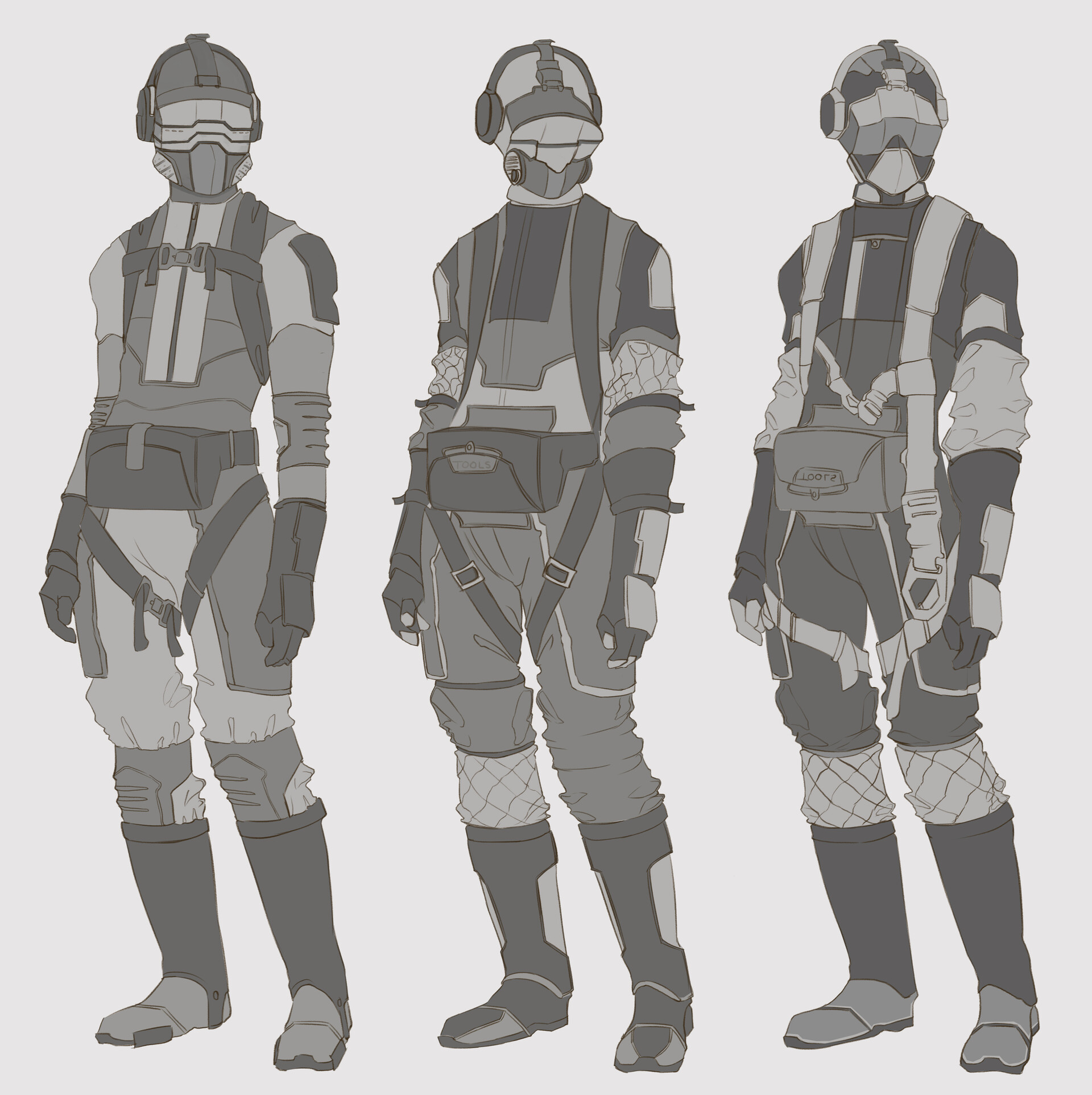 ArtStation - Moon Miner Suit and Civilian Concepts