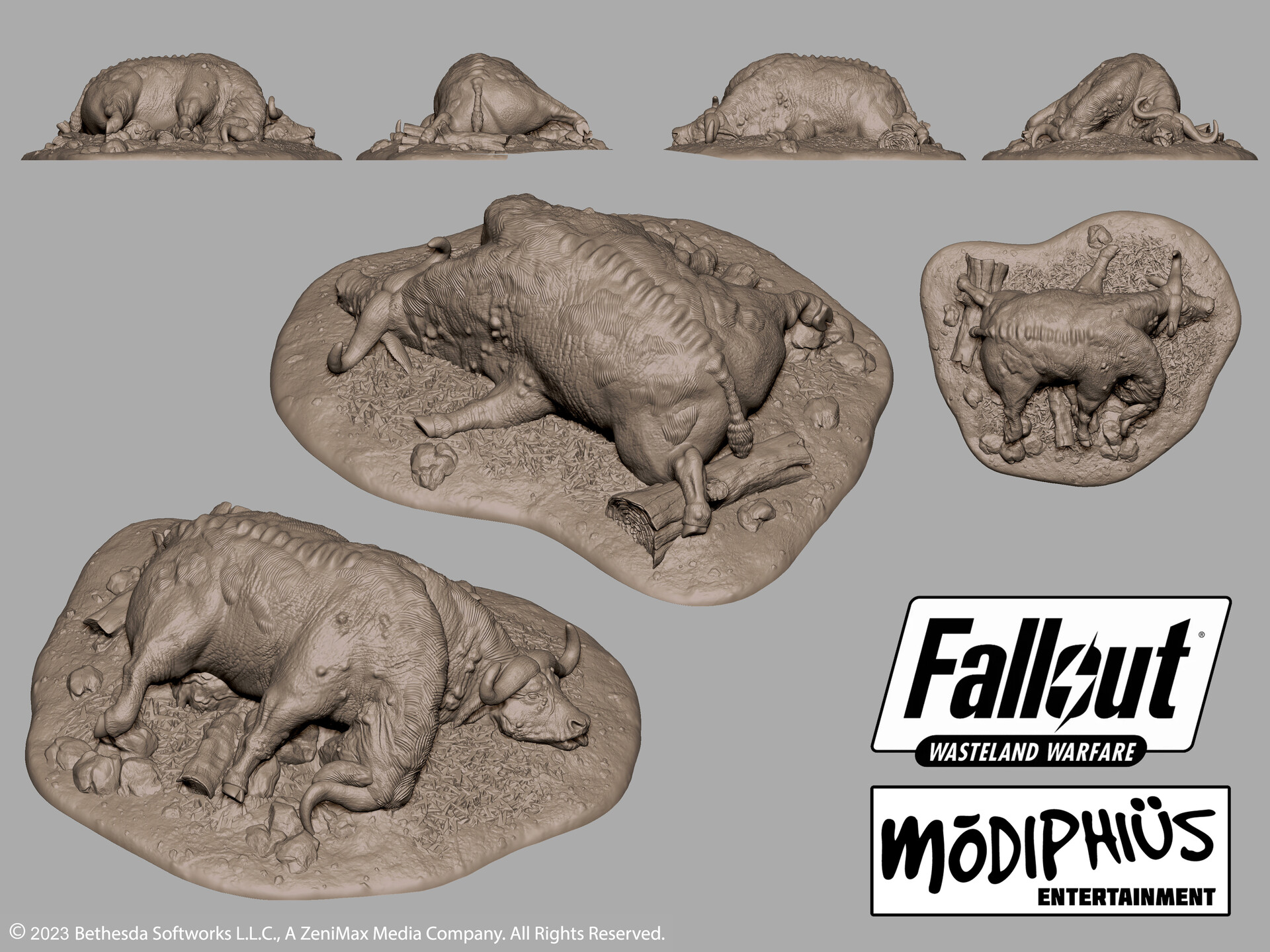 Sean H Bullough - Fallout: Wasteland Warfare - Dead Wildlife - Brahmin ...