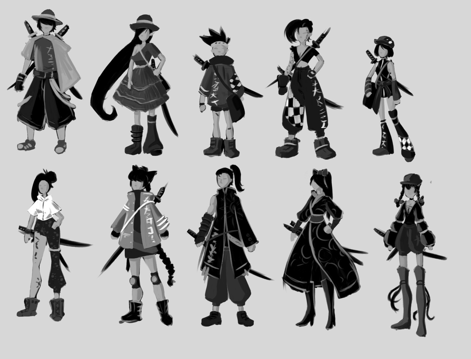 ArtStation - Character Design Process - Urban Samurai