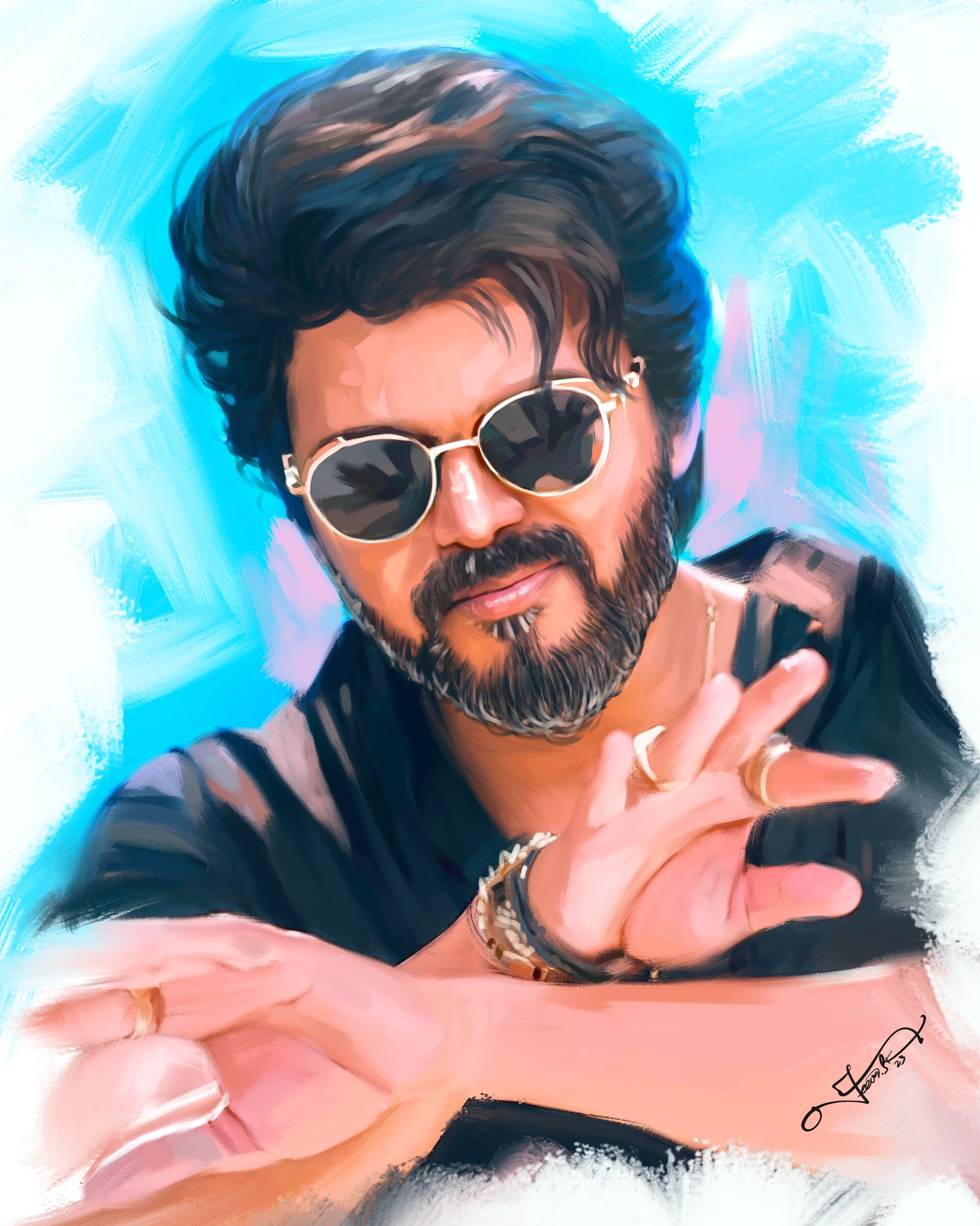 ArtStation - #LeoFilm Thalapathy Vijay Painting 2023 #NaaReady